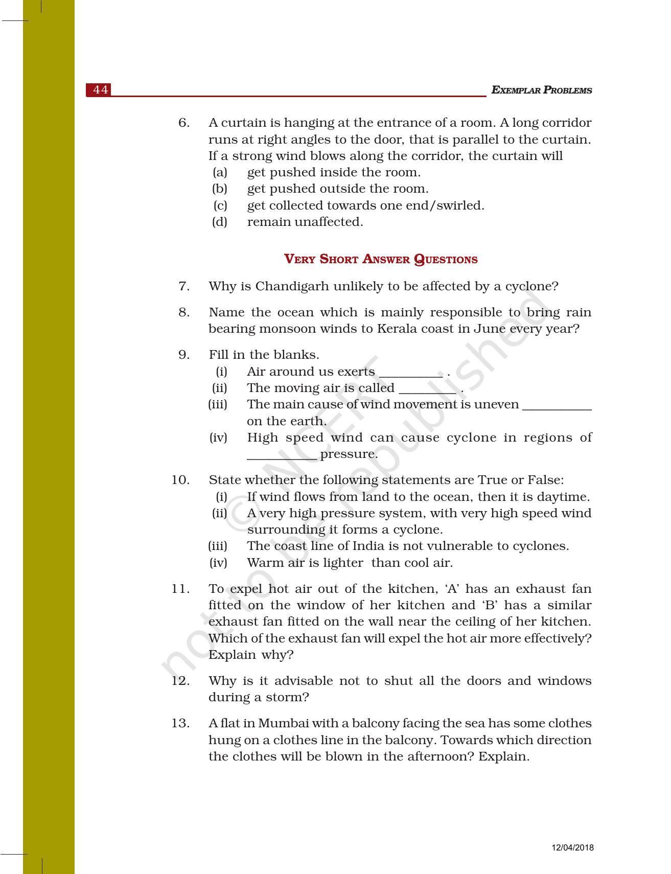 NCERT Exemplar Book for Class 7 Science Chapter 8-Winds, Storms, and ...