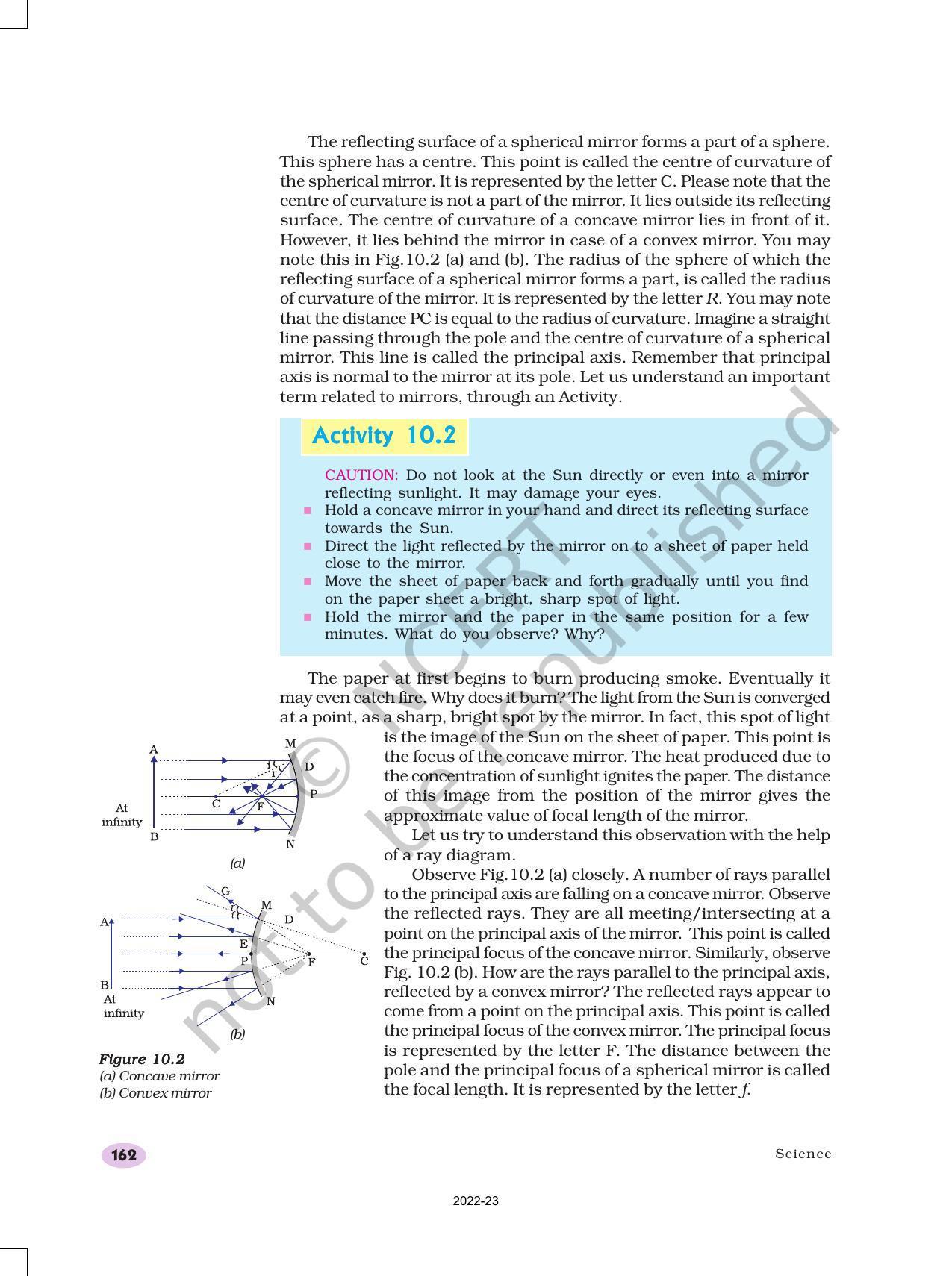 NCERT Book for Class 10 Science Chapter 10 Light – Reflection