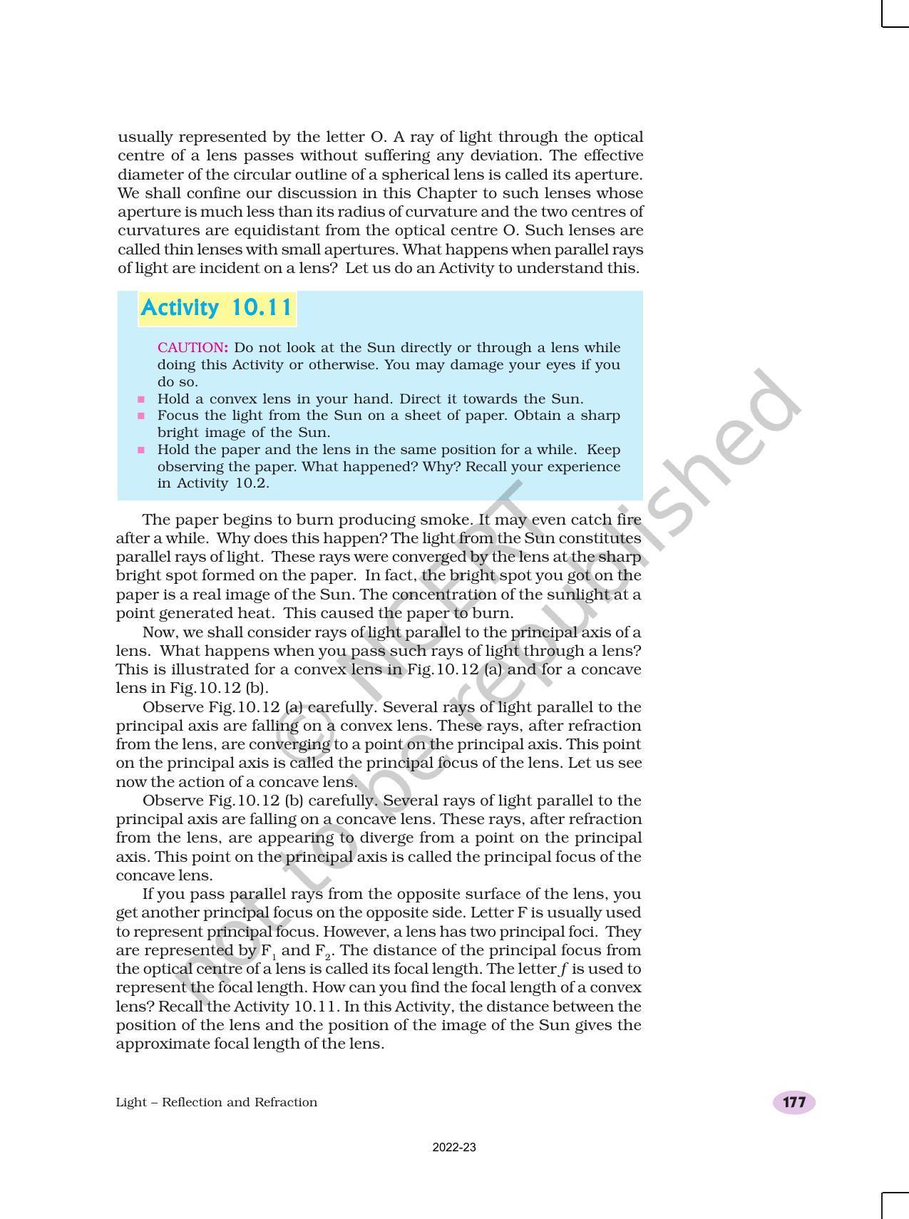 NCERT Book for Class 10 Science Chapter 10 Light – Reflection and ...