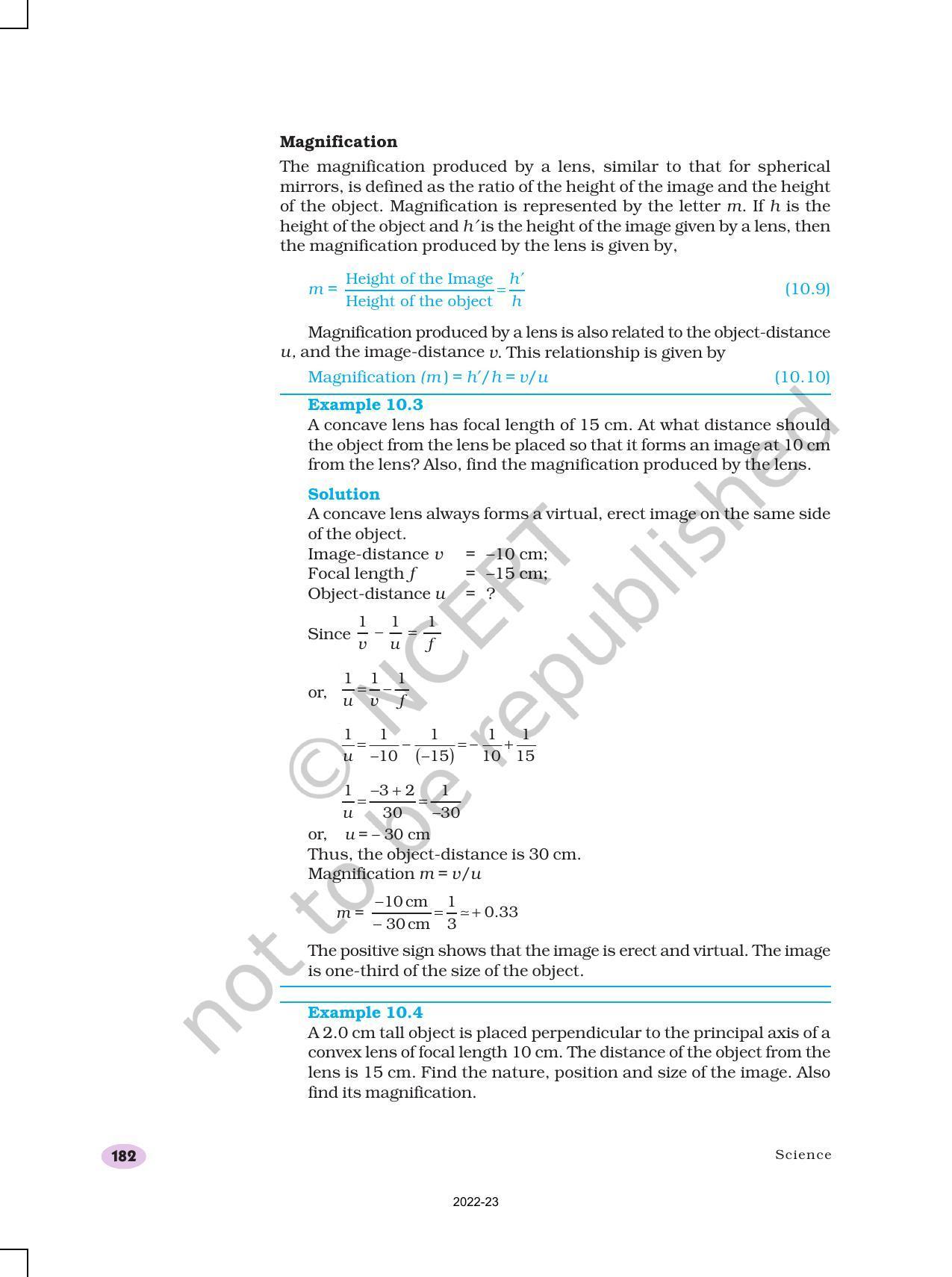 NCERT Book for Class 10 Science Chapter 10 Light – Reflection