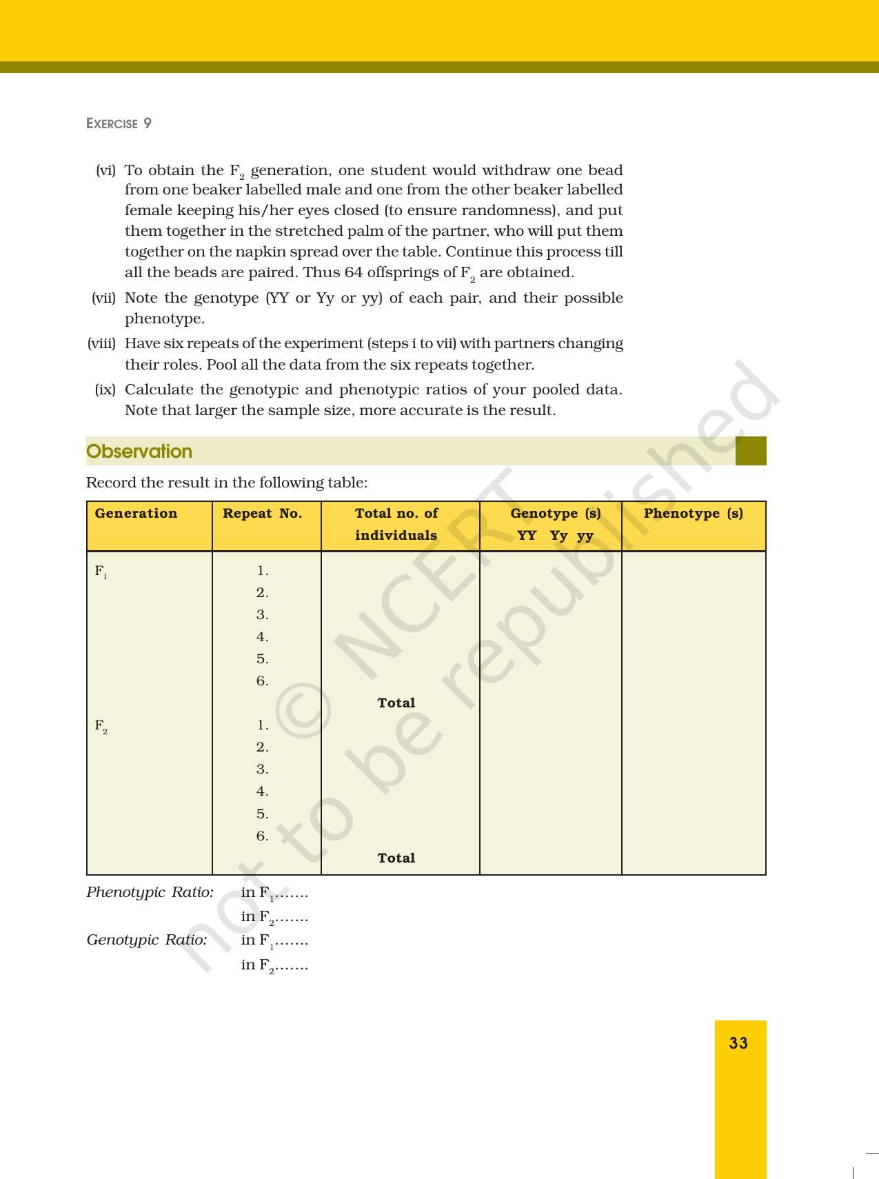 NCERT Laboratory Manuals for Class XII Biology - Exercise 8 & 9 ...