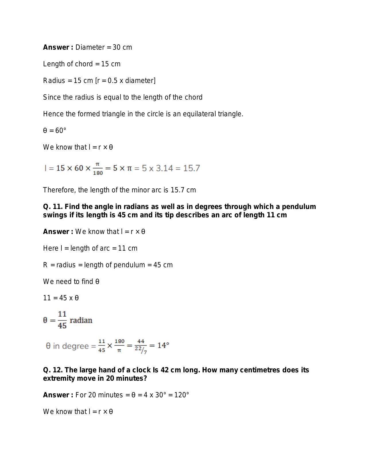 RS Aggarwal Solutions for 11th Class Maths Chapter 14-Measurement of ...