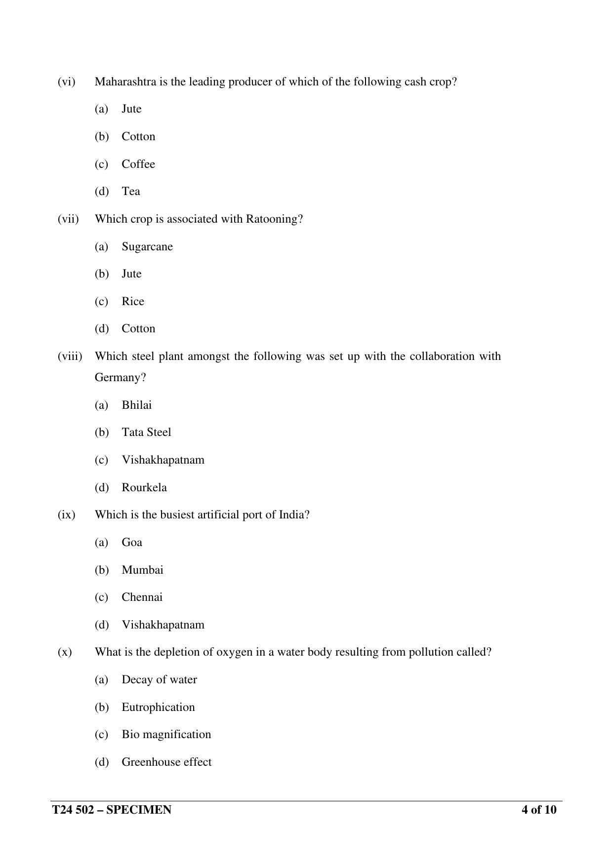 ICSE Class 10 Geography Sample Paper - IndCareer Schools