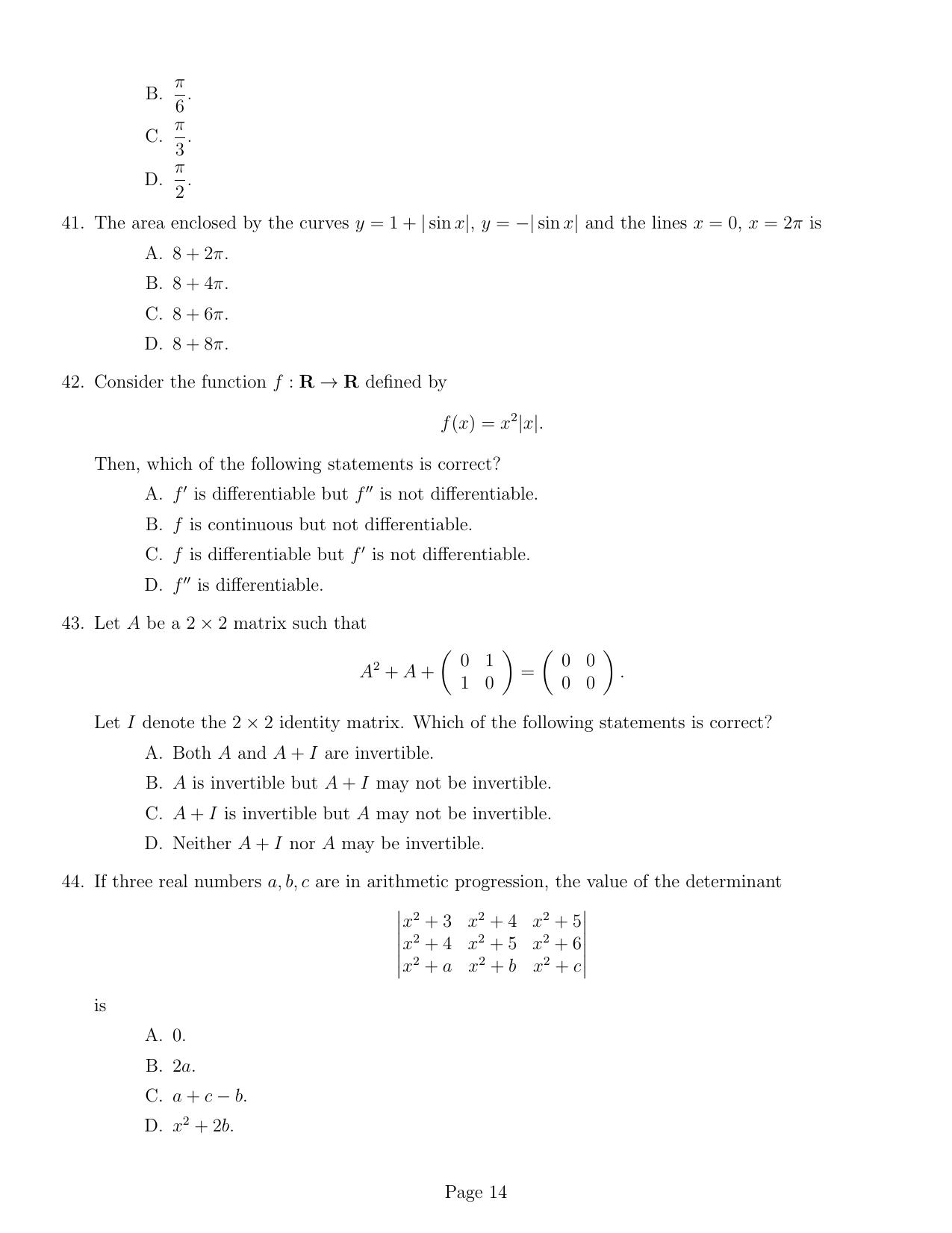 IISER Aptitude Test 2021 English Question Paper - IndCareer Docs