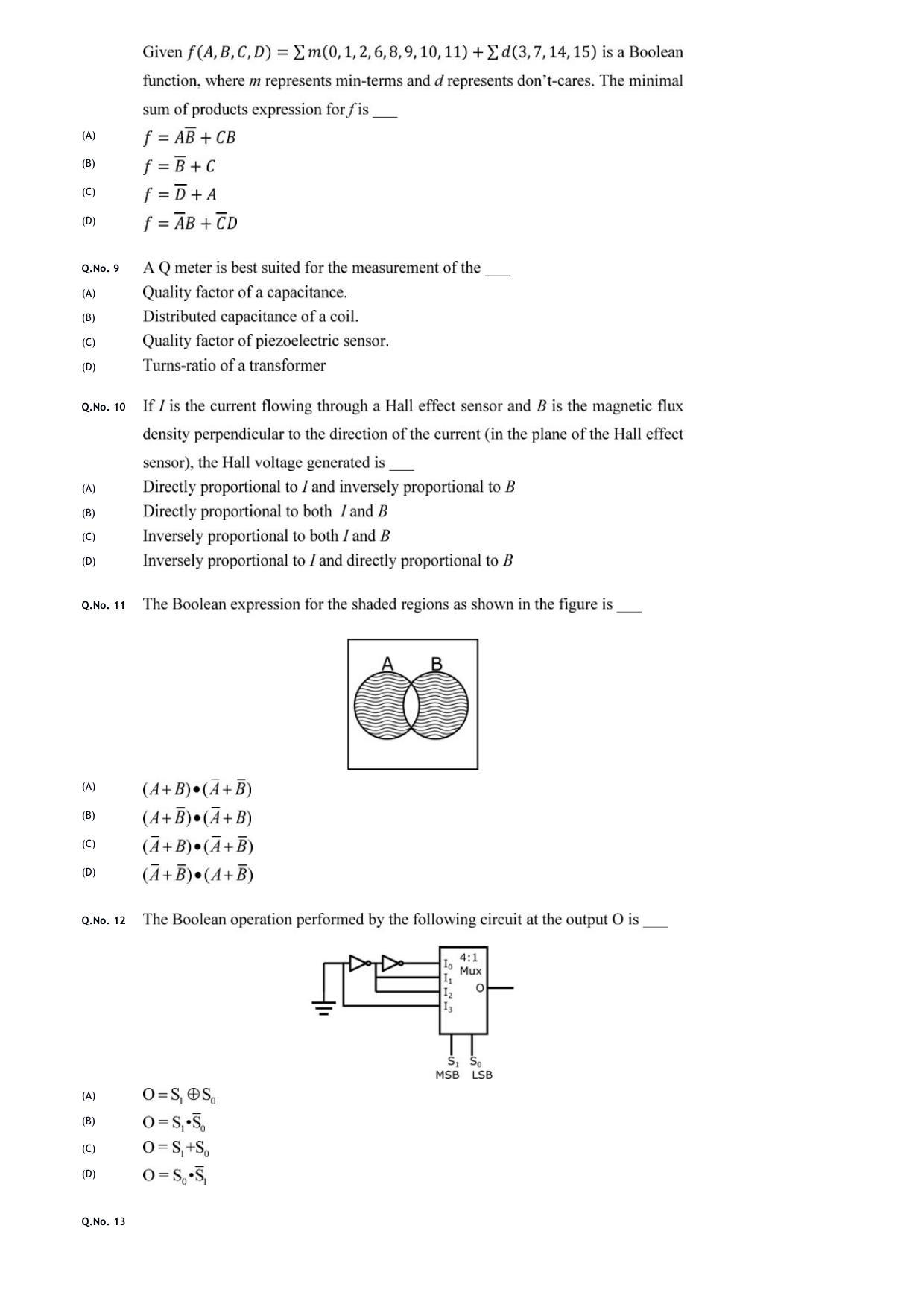 GATE 2020 Instrumentation Engineering (IN) Question Paper - IndCareer Docs
