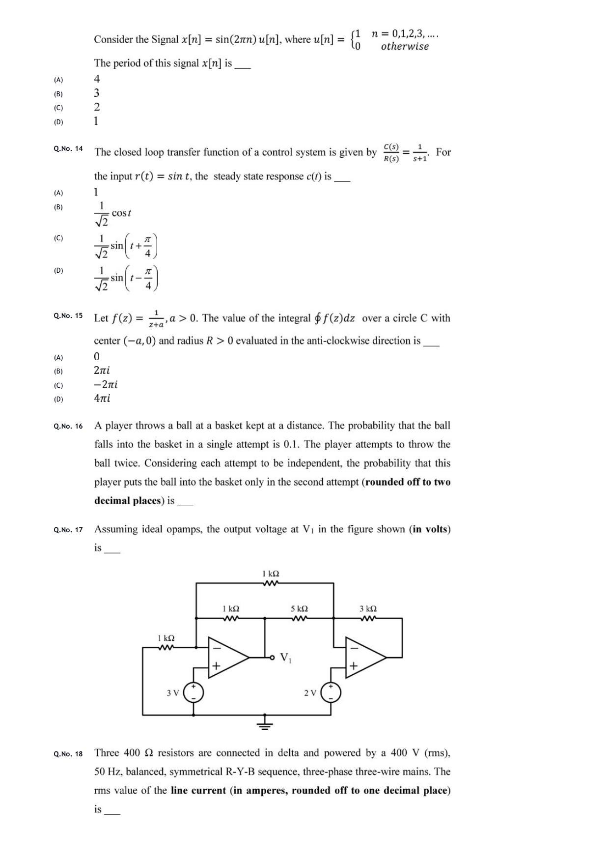 GATE 2020 Instrumentation Engineering (IN) Question Paper - IndCareer Docs
