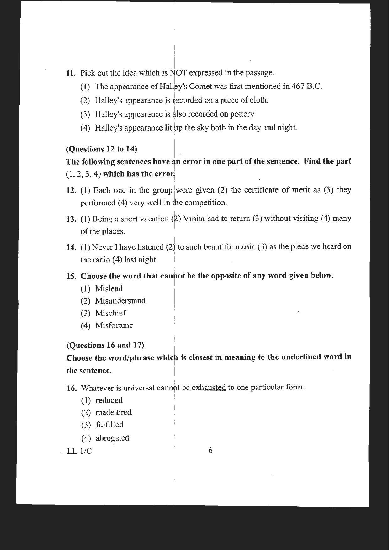 RIE CEE Old Question Paper of Group A - IndCareer Docs