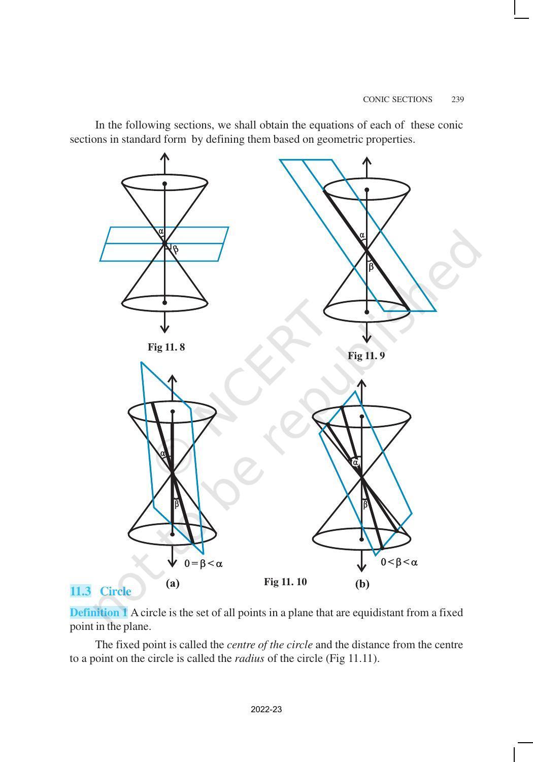 NCERT Book for Class 11 Maths Chapter 11 Conic Sections