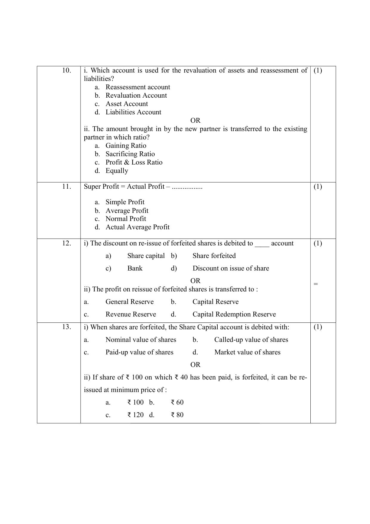 NIOS Class 12 Accountancy Sample Paper - IndCareer Docs