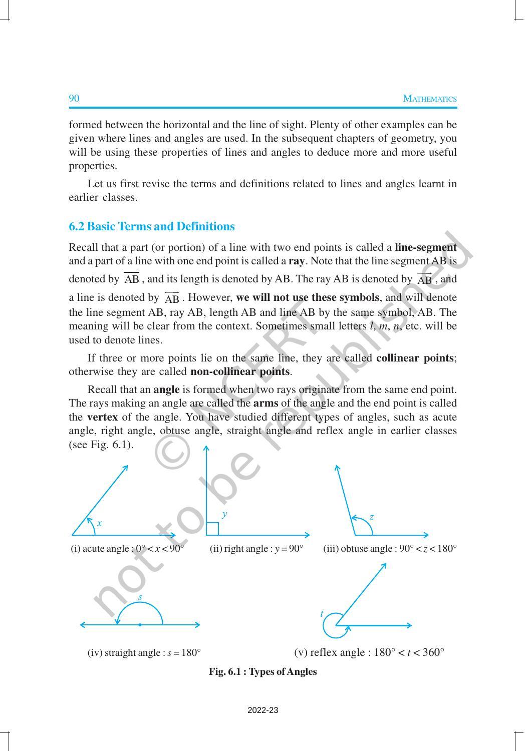 NCERT Book for Class 9 Maths Chapter 6 Lines and Angles