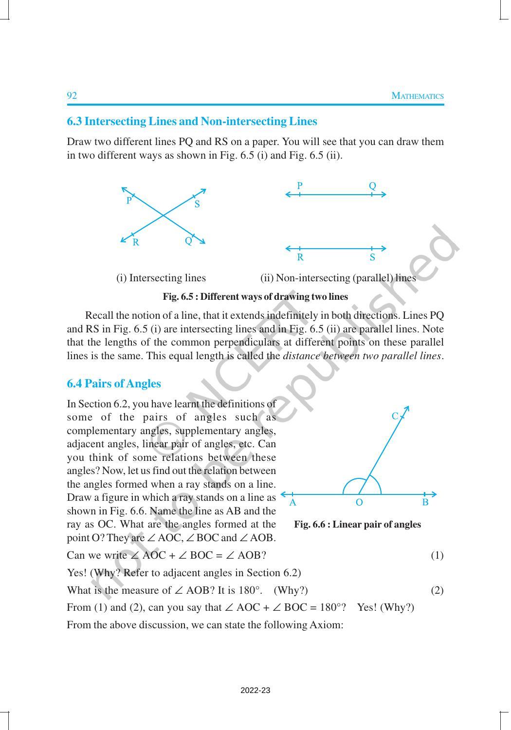 NCERT Book for Class 9 Maths Chapter 6 Lines and Angles