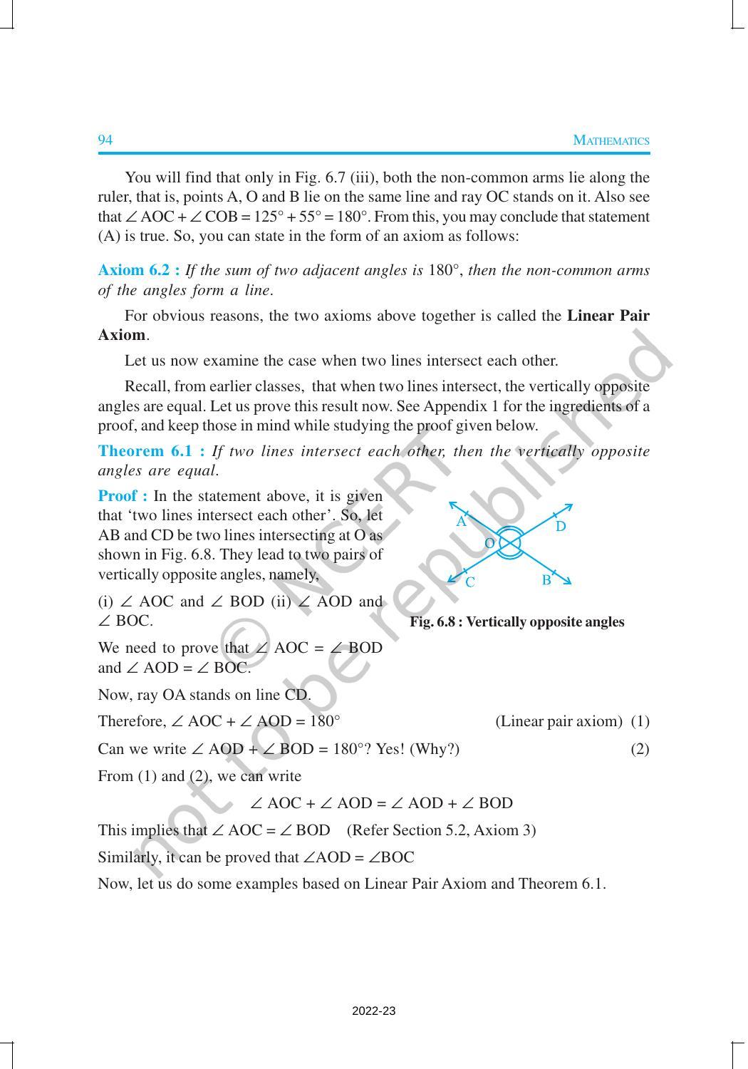 NCERT Book for Class 9 Maths Chapter 6 Lines and Angles