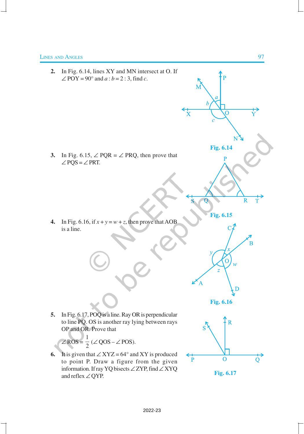 NCERT Book for Class 9 Maths Chapter 6 Lines and Angles
