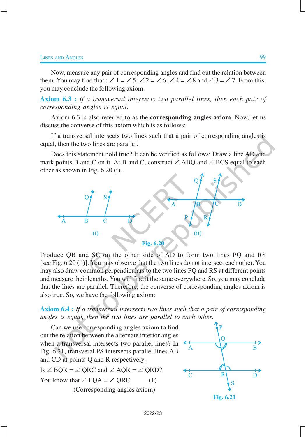 NCERT Book for Class 9 Maths Chapter 6 Lines and Angles