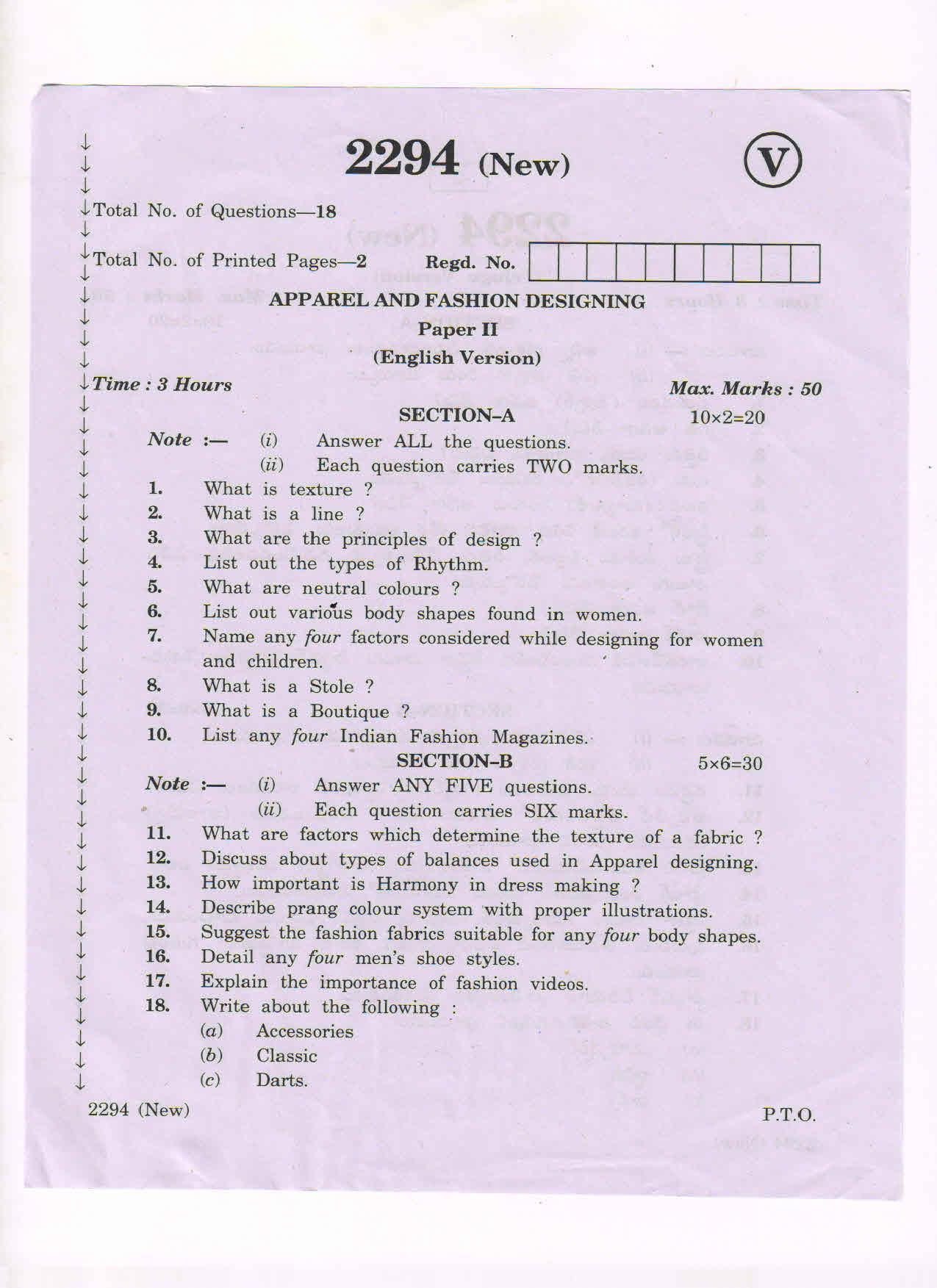 AP Inter 2nd Year Apparel Fashion Designing-II (new) March-2020 ...