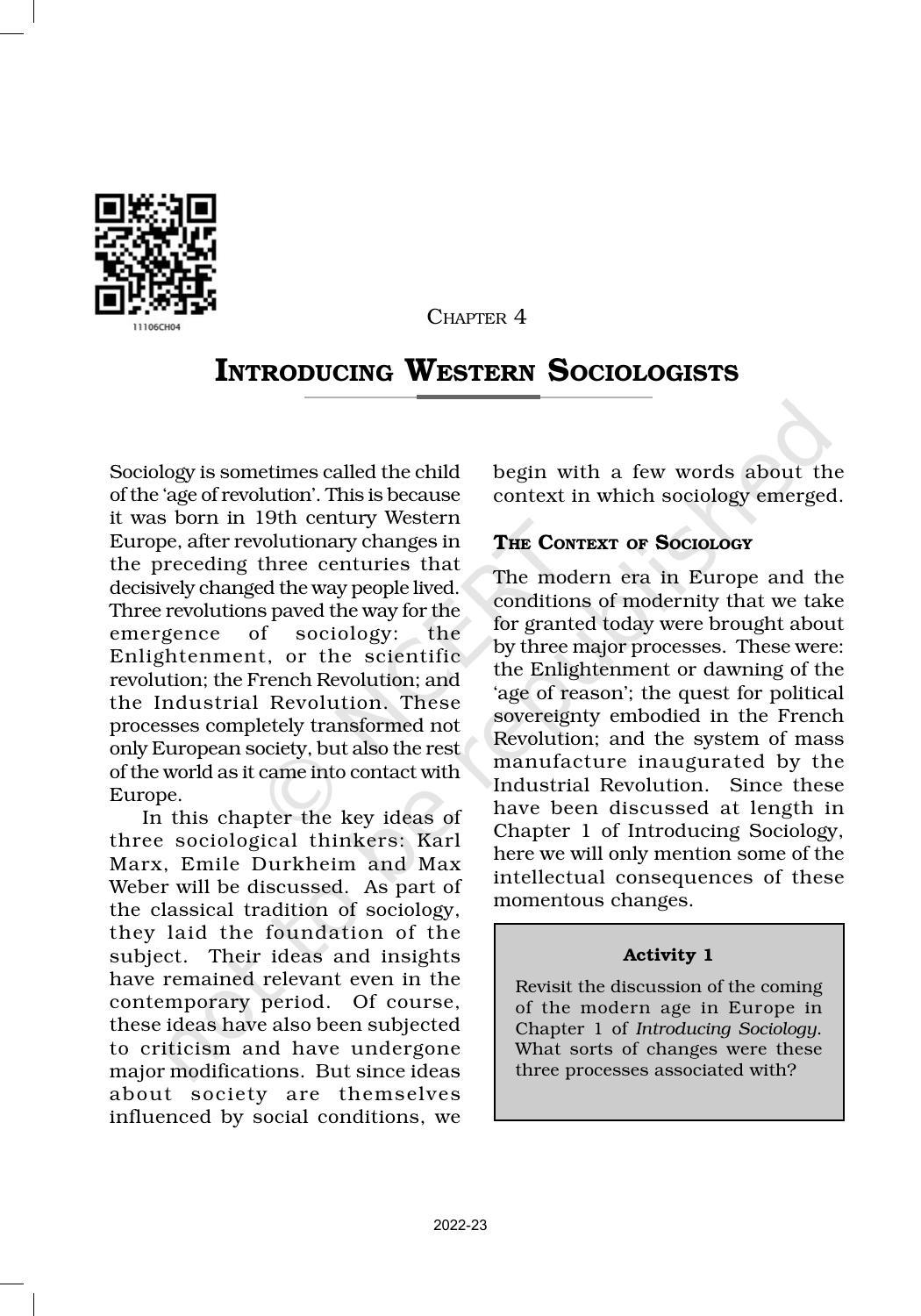 Ncert Book For Class 11 Sociology Chapter 4 Introducing