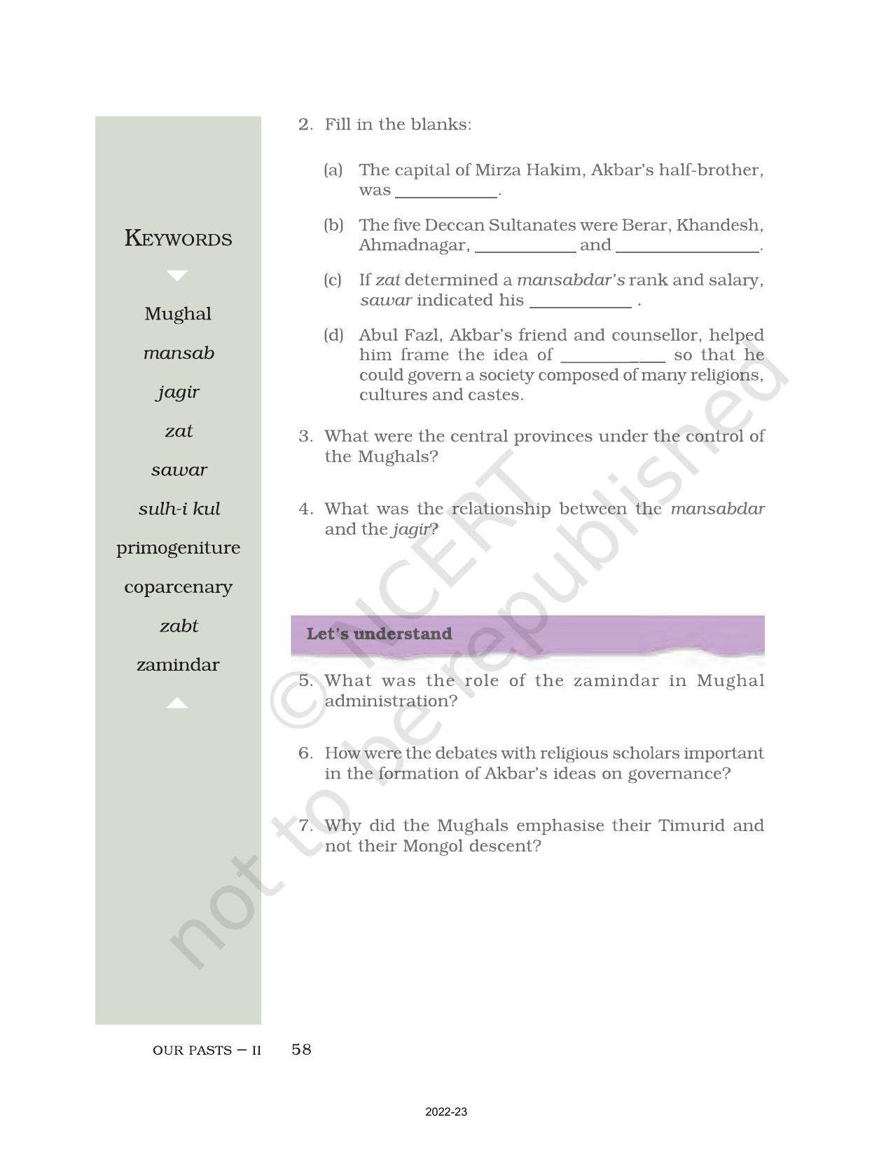NCERT Book for Class 7 Social Science(History): Chapter 4-The Mughal ...