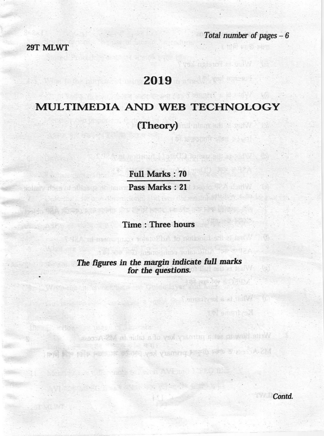 AHSEC Class 12 Multimedia & Web Technology 2019 Question Papers ...