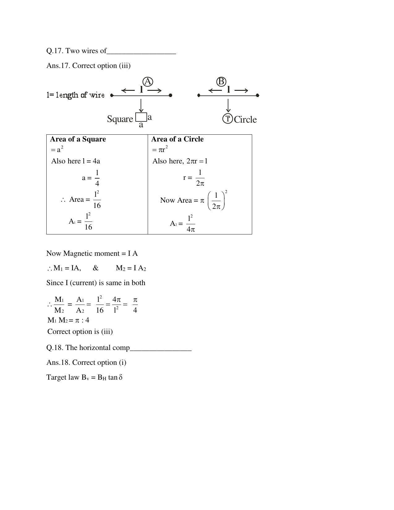 CBSE Class 12 Physics Marking Scheme and Solutions 2021-22 - IndCareer Docs