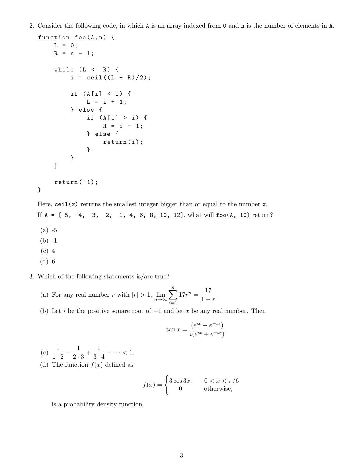 CMI Entrance Exam 2022 Question Paper MSc Data Science - IndCareer Docs