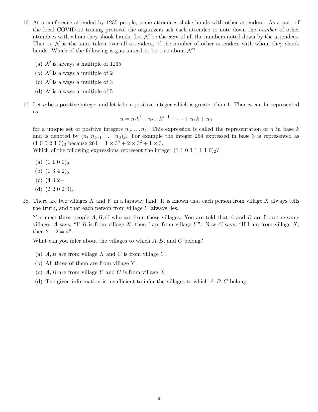 CMI Entrance Exam 2022 Question Paper MSc Data Science - IndCareer Docs