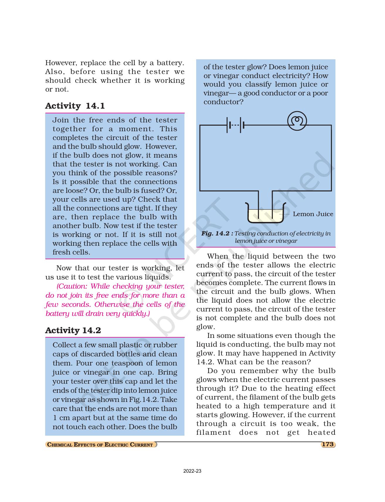 NCERT Book for Class 8 Science Chapter 14 Chemical Effects