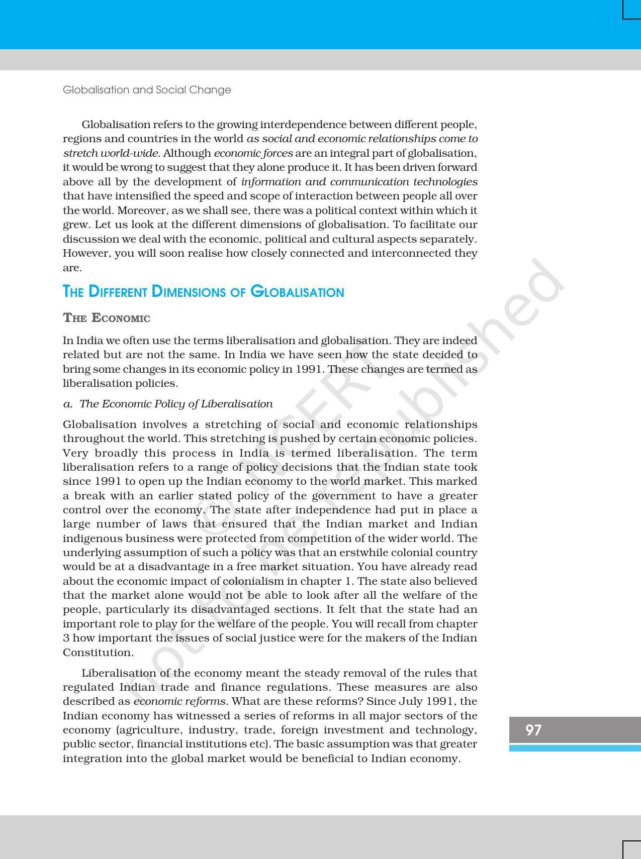 NCERT Book for Class 12 Sociology (Social Change and Development in ...