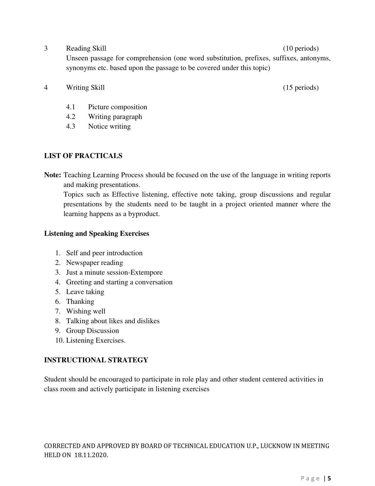 SYLLABUS FOR FIRST SEMESTER SESSION (2020-2021) - SIX SEMESTER DIPLOMA ...