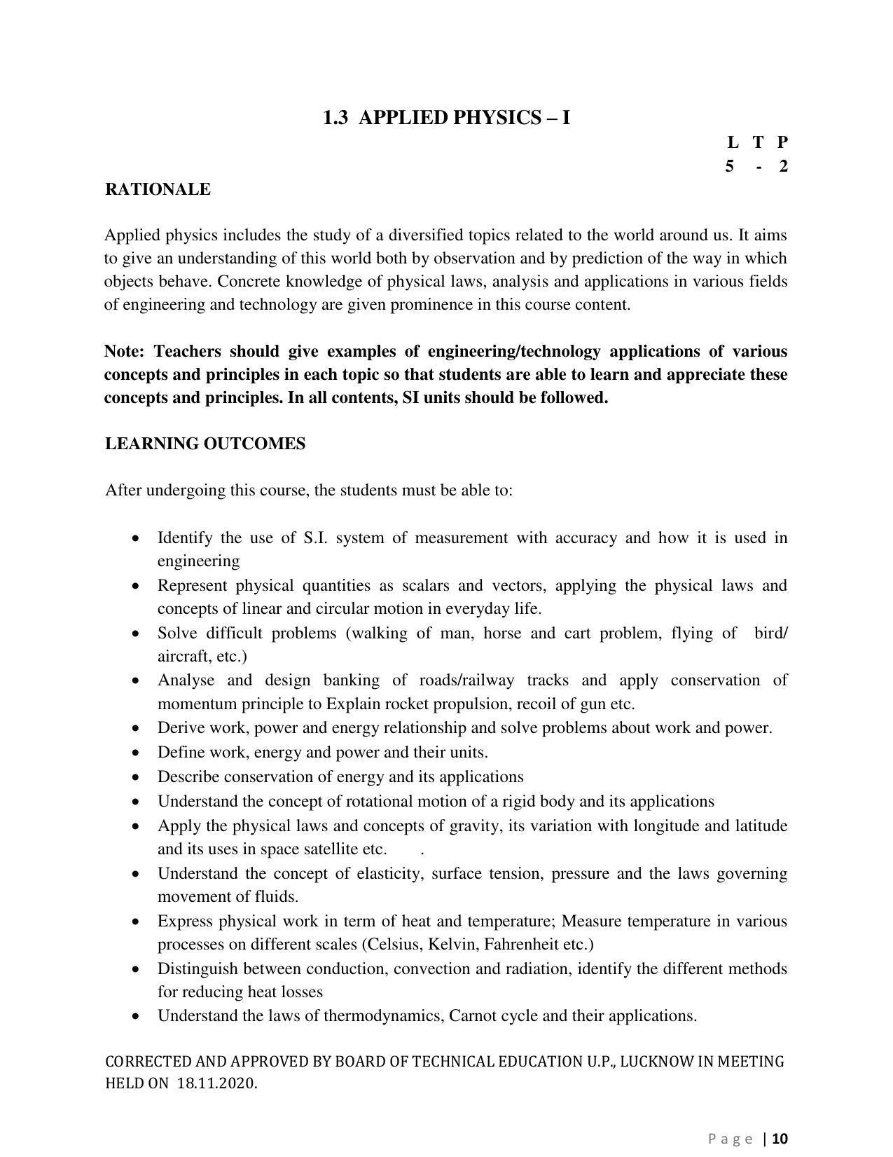 SYLLABUS FOR FIRST SEMESTER SESSION (2020-2021) - SIX SEMESTER DIPLOMA ...