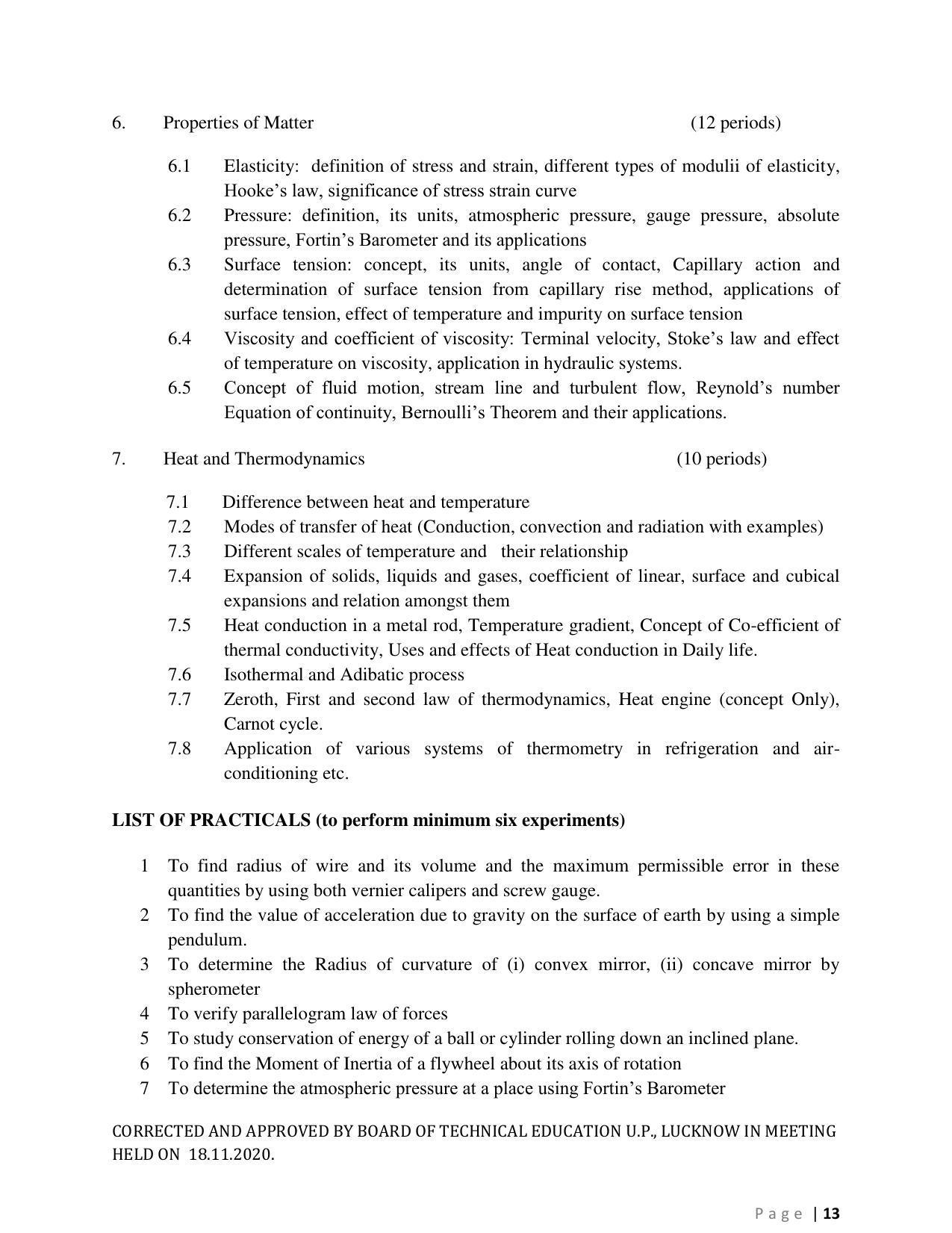 SYLLABUS FOR FIRST SEMESTER SESSION (2020-2021) - SIX SEMESTER DIPLOMA ...