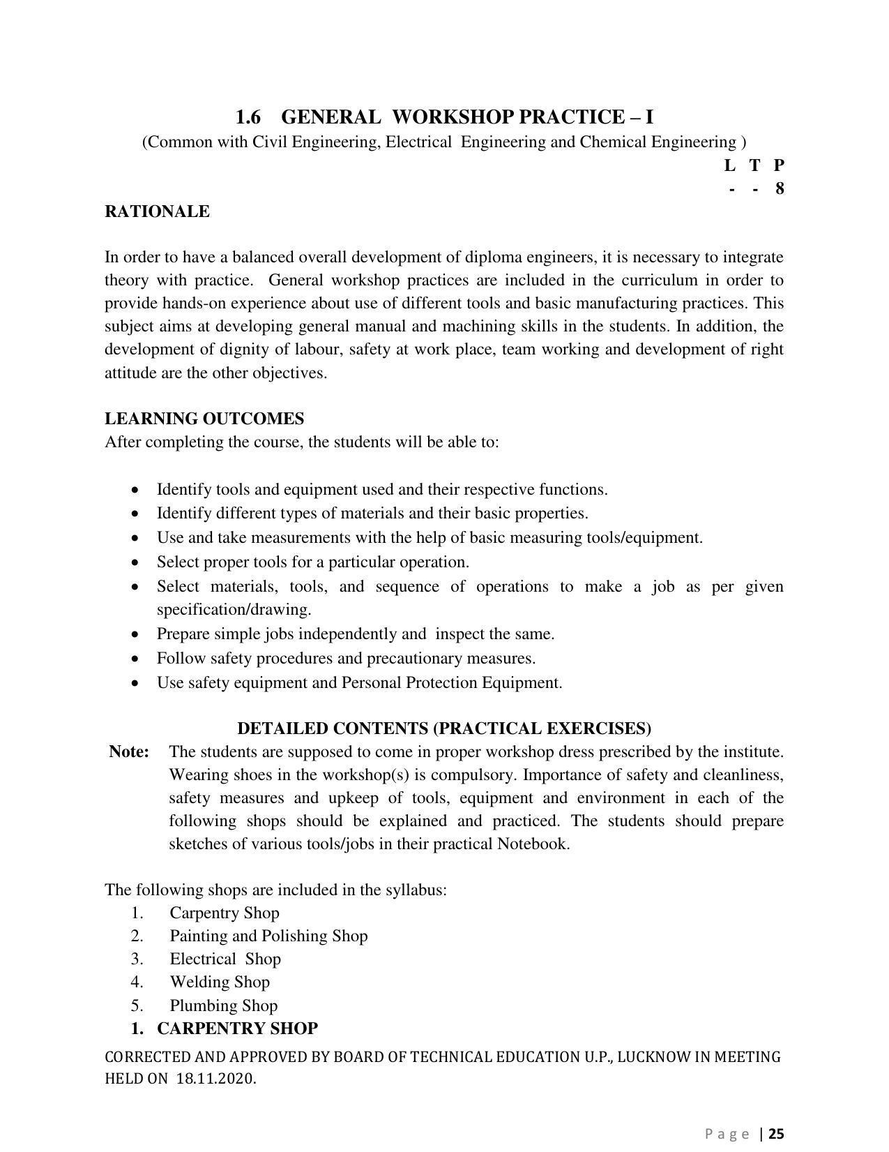 SYLLABUS FOR FIRST SEMESTER SESSION (2020-2021) - SIX SEMESTER DIPLOMA ...