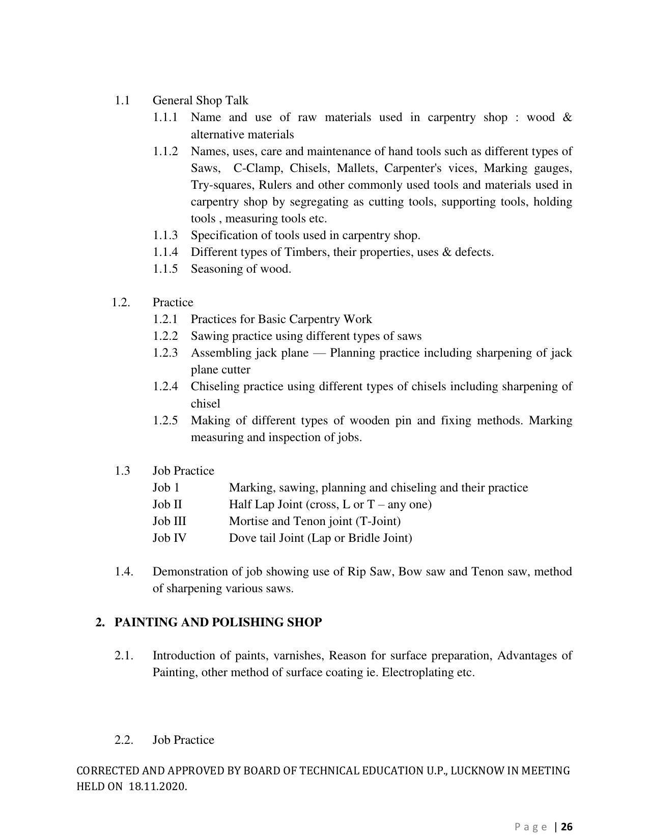 SYLLABUS FOR FIRST SEMESTER SESSION (2020-2021) - SIX SEMESTER DIPLOMA ...
