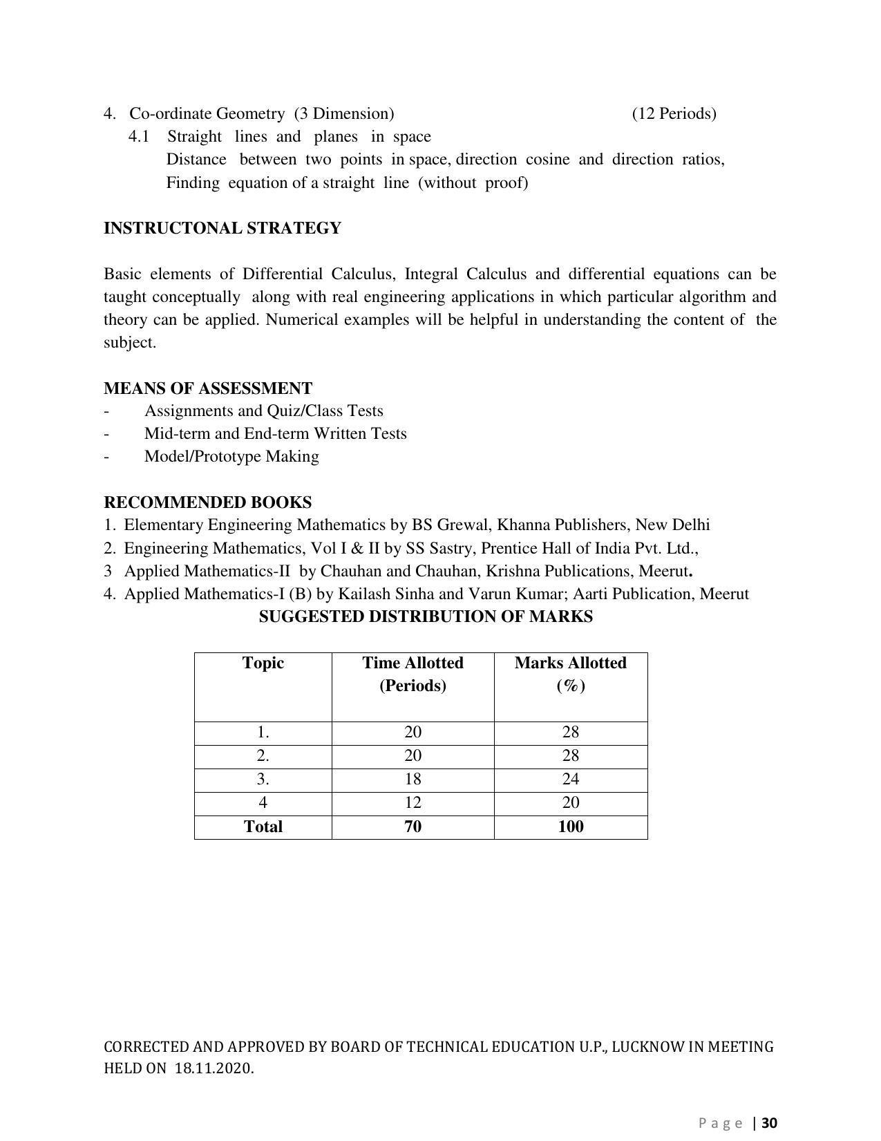 SYLLABUS FOR FIRST SEMESTER SESSION (2020-2021) - SIX SEMESTER DIPLOMA ...