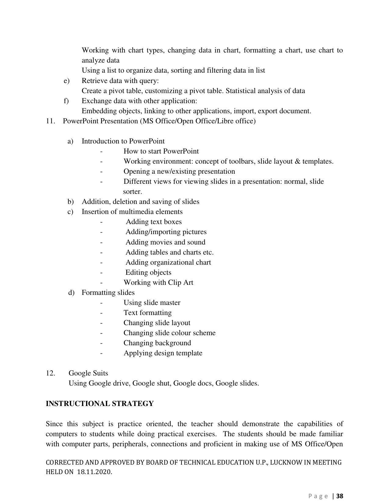 SYLLABUS FOR FIRST SEMESTER SESSION (2020-2021) - SIX SEMESTER DIPLOMA ...