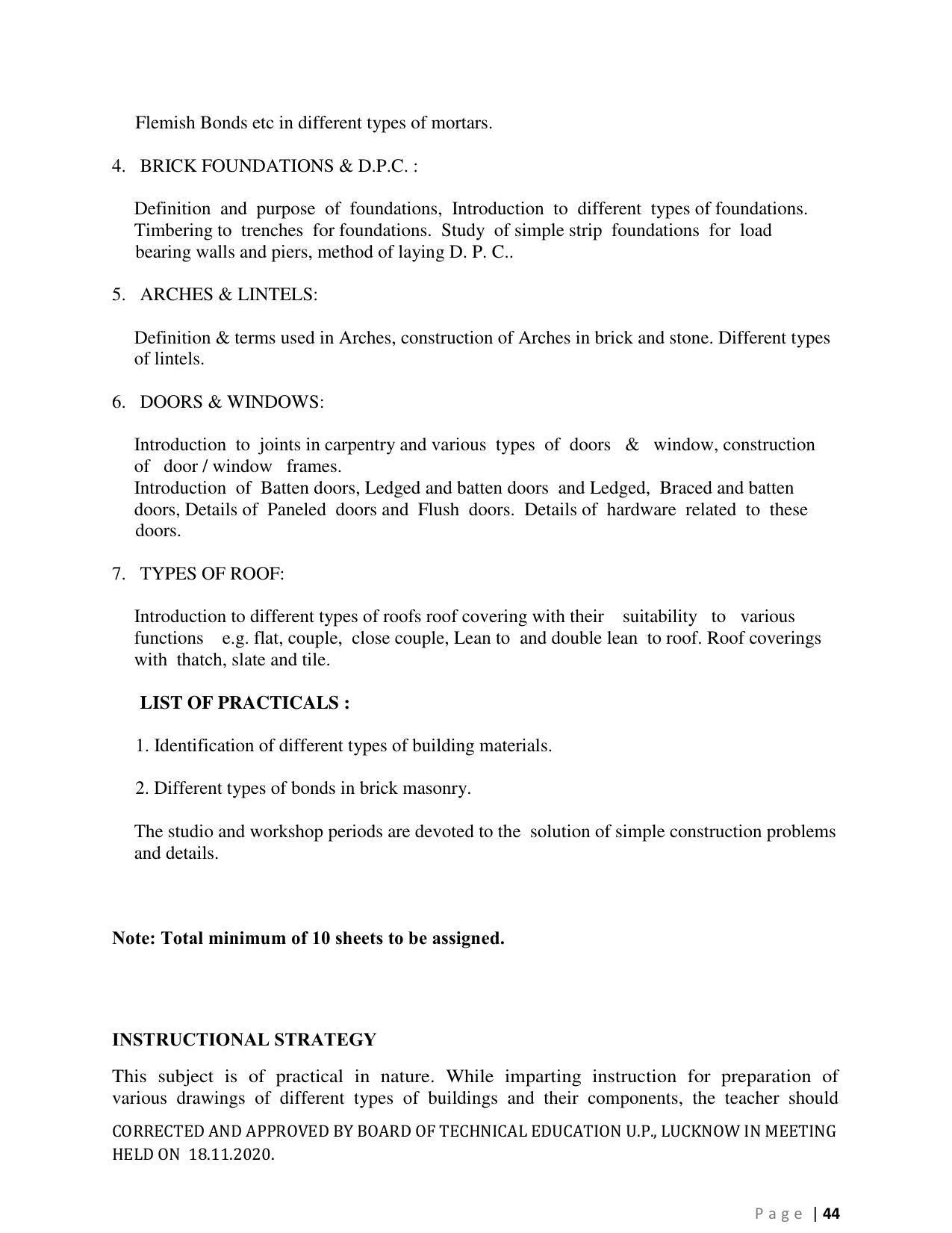 SYLLABUS FOR FIRST SEMESTER SESSION (2020-2021) - SIX SEMESTER DIPLOMA ...