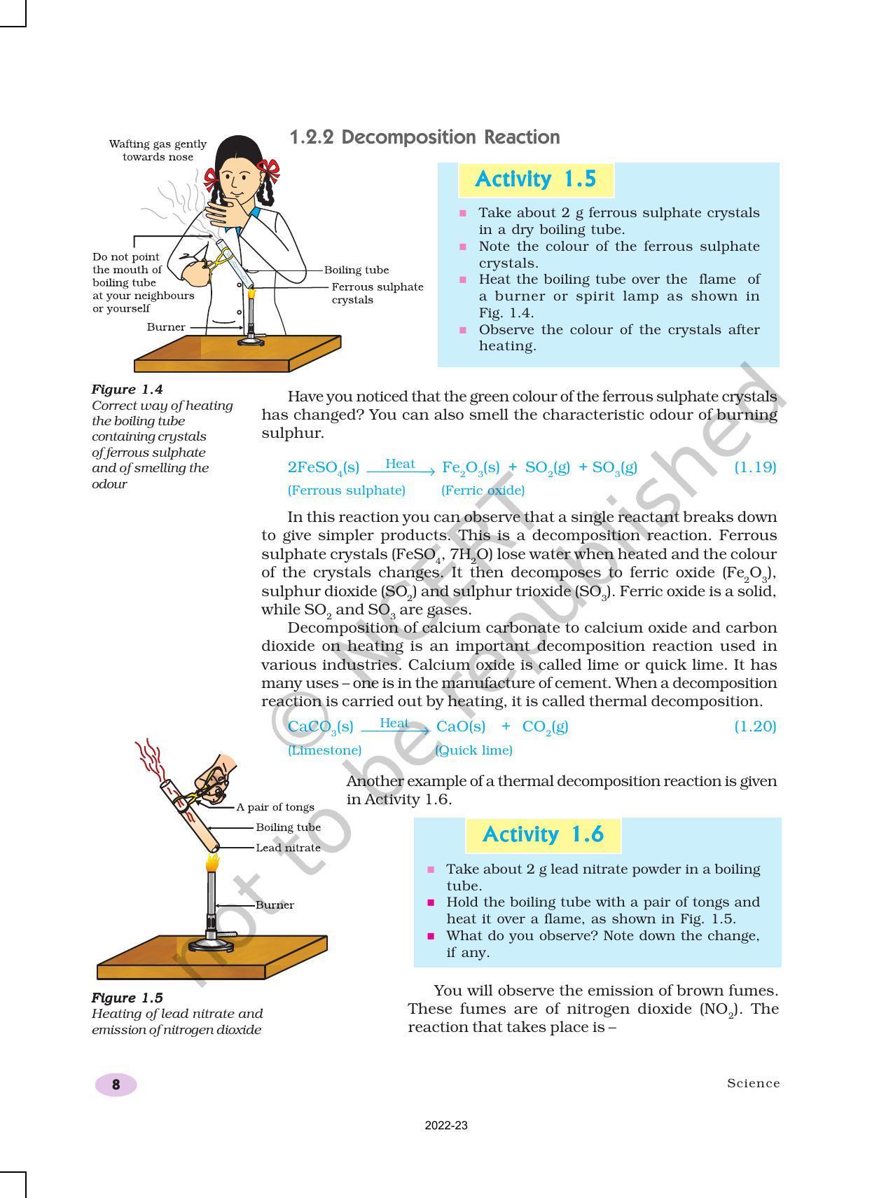 NCERT Book for Class 10 Science Chapter 1 Chemical Reactions
