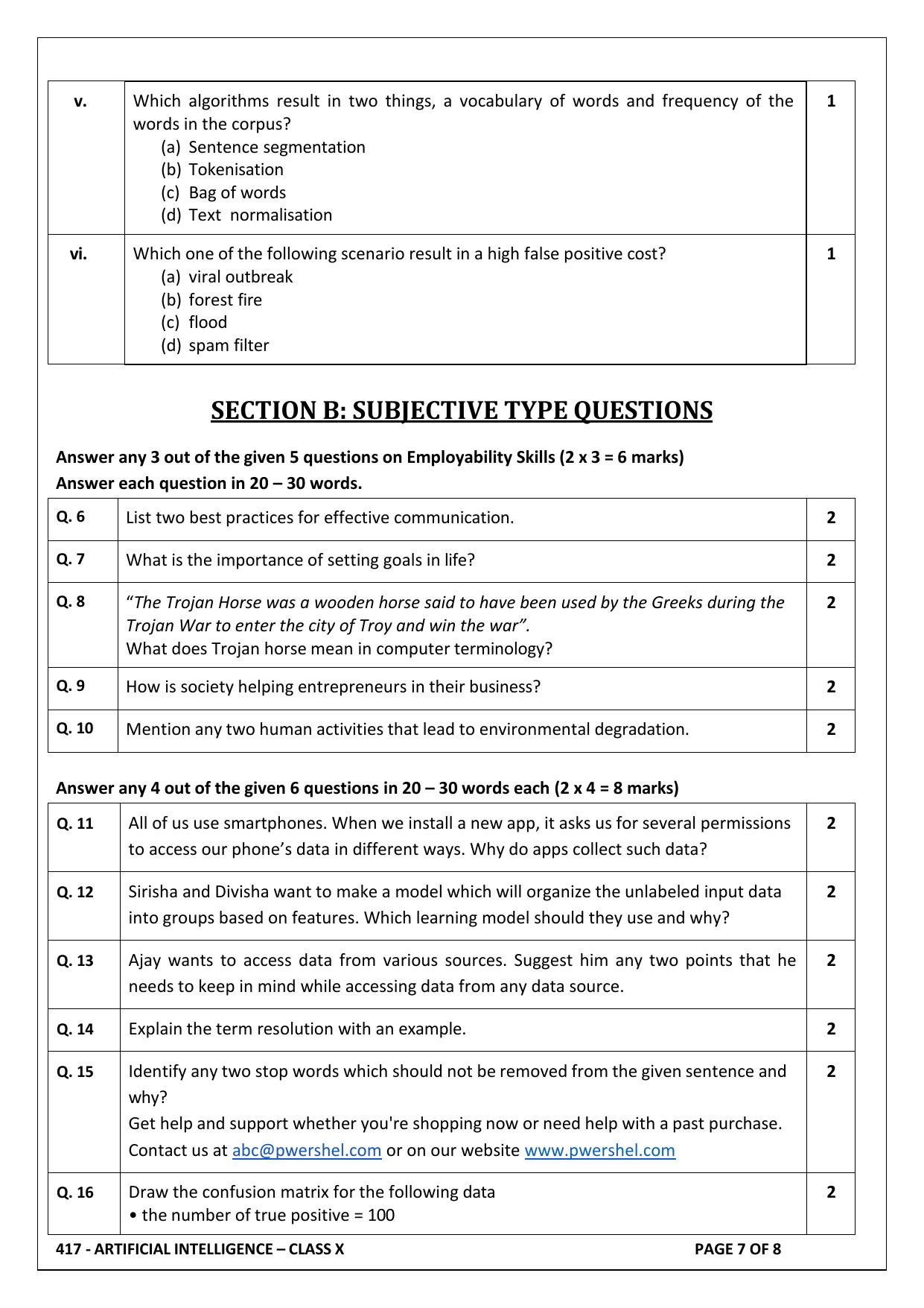 CBSE Class 10 Artificial Intelligence Sample Papers: 2025 - IndCareer ... CBSE Class 10 Artificial Intelligence Sample Papers: 2025 - IndCareer ...