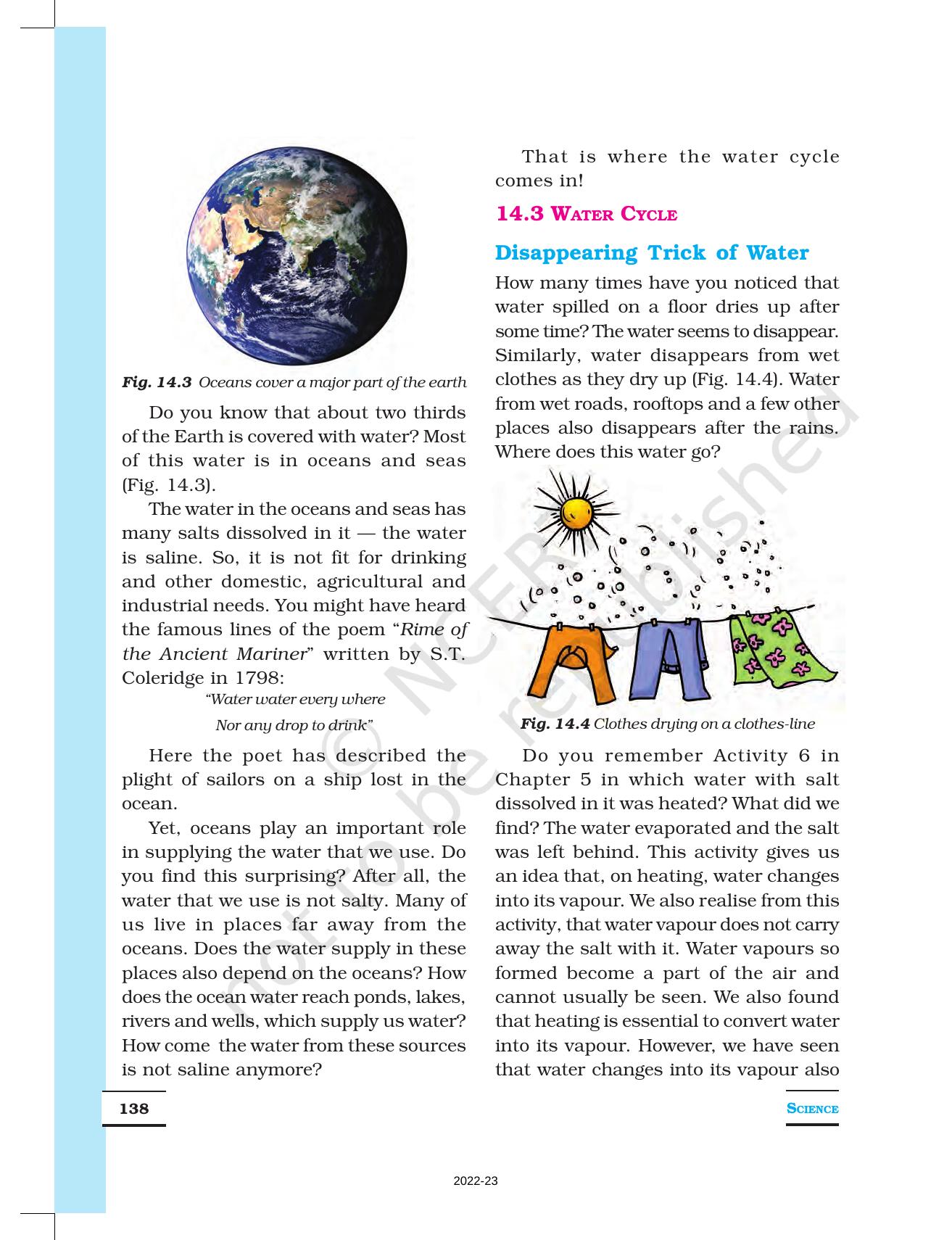 NCERT Book for Class 6 Science: Chapter 14-Water - IndCareer Schools