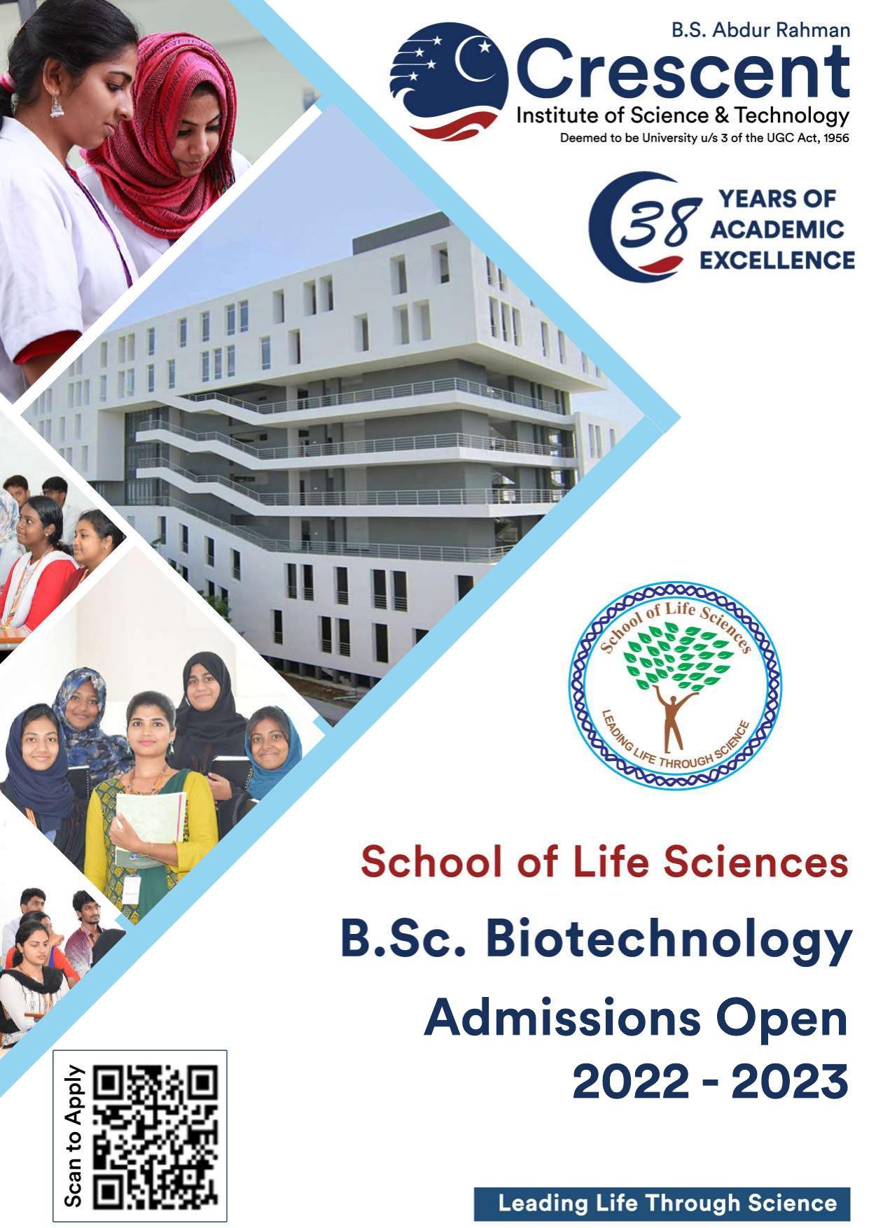 B.S. Abdur Rahman University B.Sc , Biotechnology Brochure 2022-23 ...