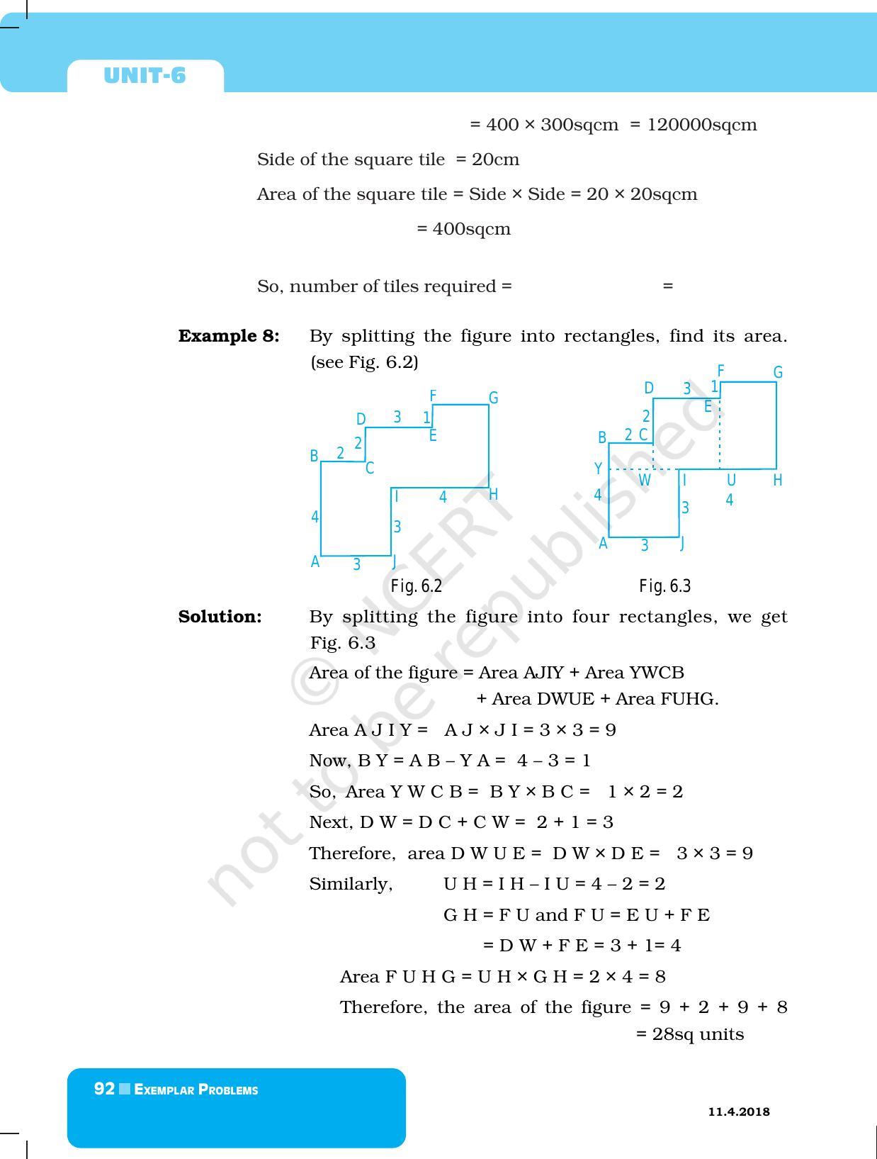 NCERT Exemplar Book for Class 6 Maths: Chapter 6-Mensuration ...