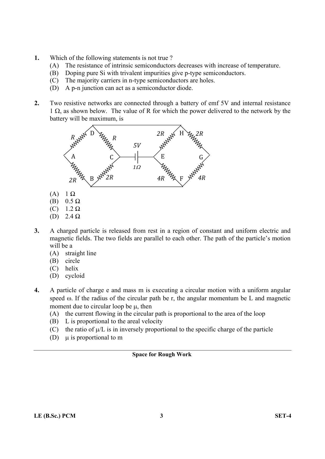 OJEE 2013 LE B.Sc PCM Set 4 Question Paper - IndCareer Docs