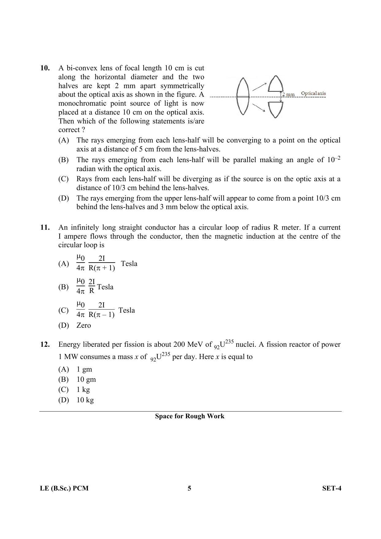 OJEE 2013 LE B.Sc PCM Set 4 Question Paper - IndCareer Docs