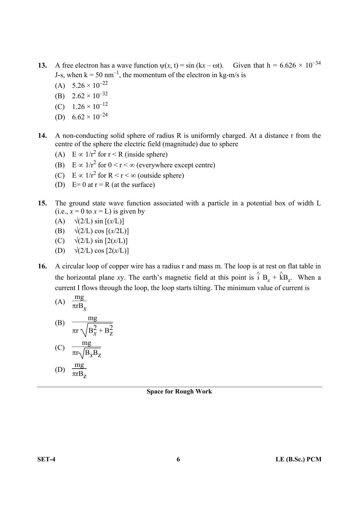 OJEE 2013 LE B.Sc PCM Set 4 Question Paper - IndCareer Docs