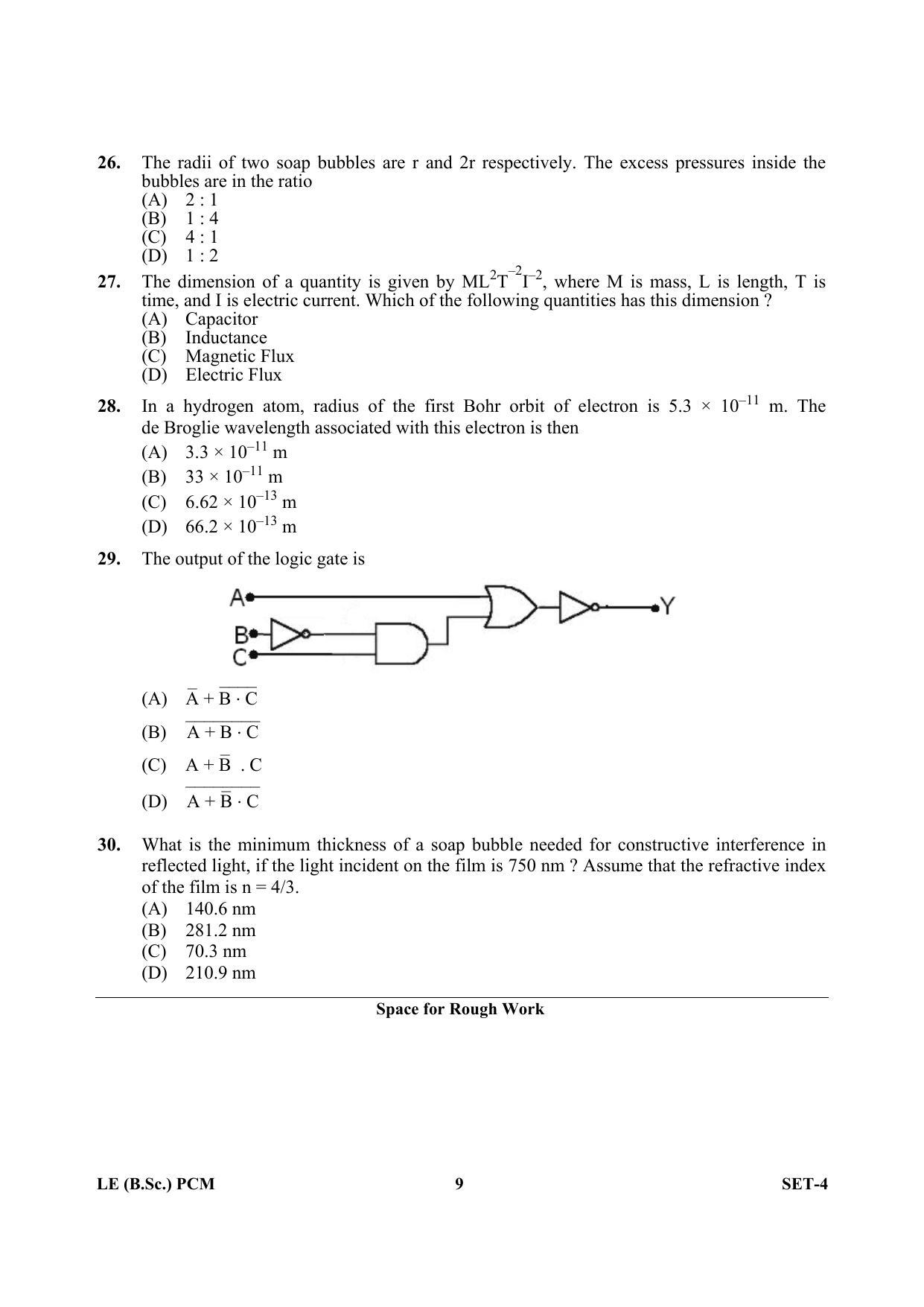 OJEE 2013 LE B.Sc PCM Set 4 Question Paper - IndCareer Docs