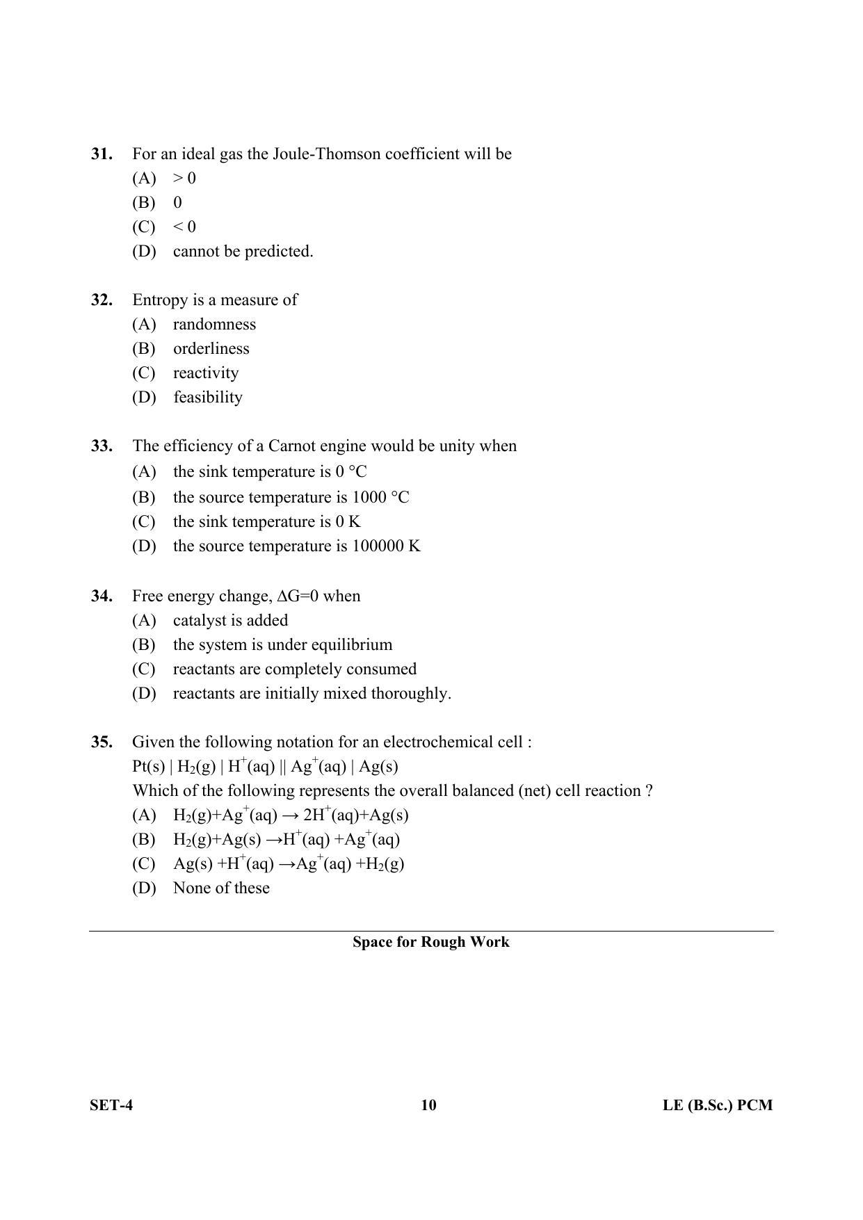 OJEE 2013 LE B.Sc PCM Set 4 Question Paper - IndCareer Docs