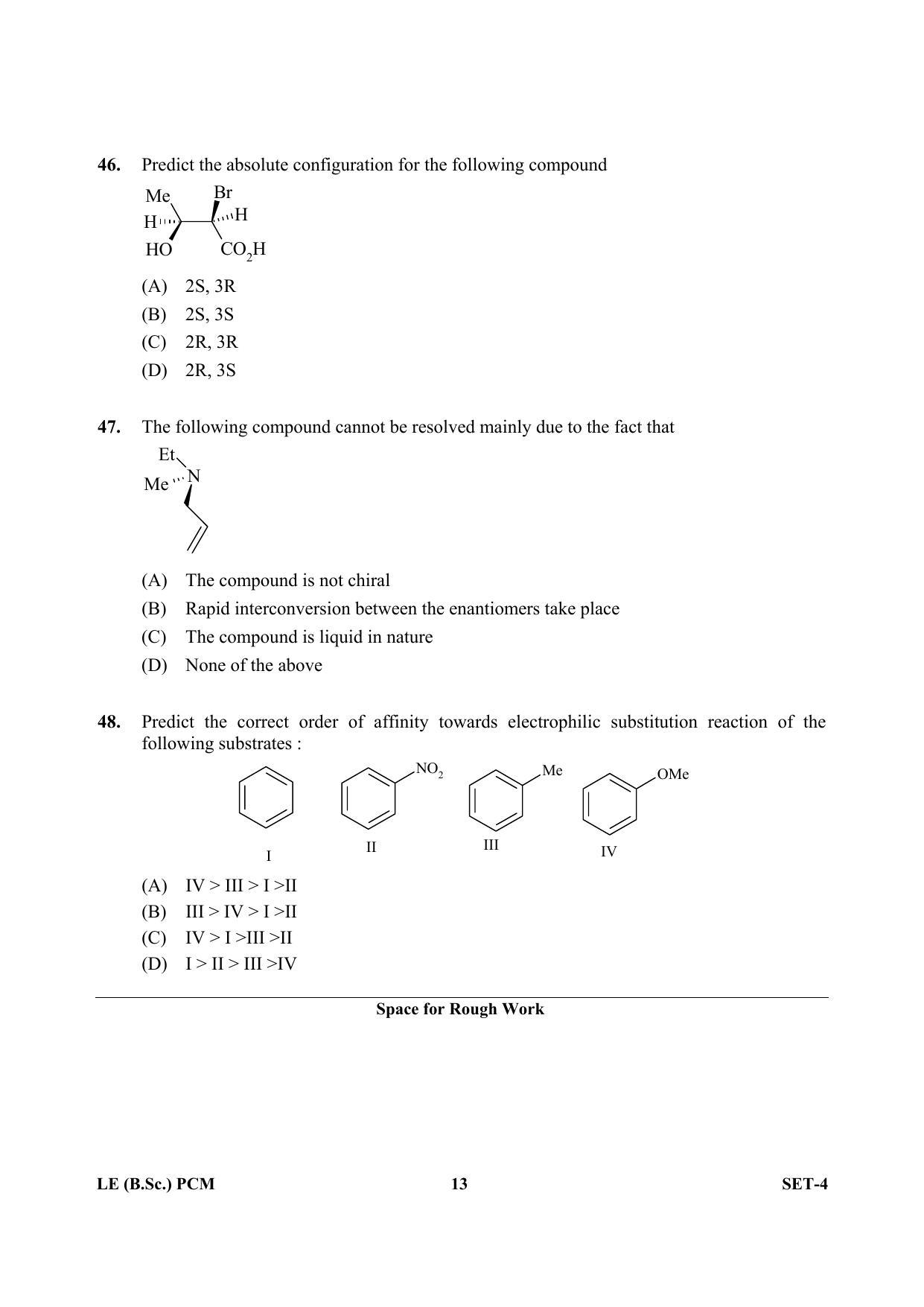 OJEE 2013 LE B.Sc PCM Set 4 Question Paper - IndCareer Docs