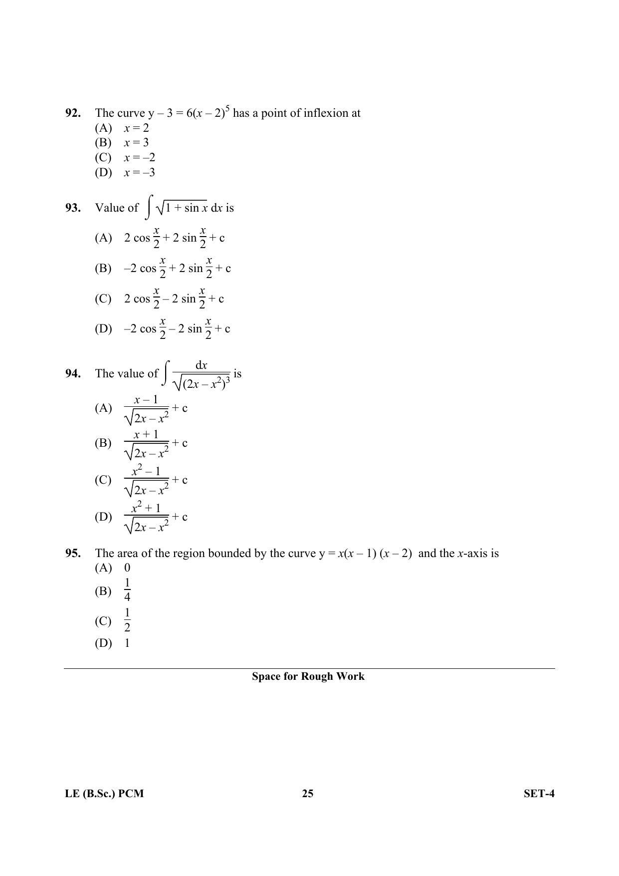 OJEE 2013 LE B.Sc PCM Set 4 Question Paper - IndCareer Docs