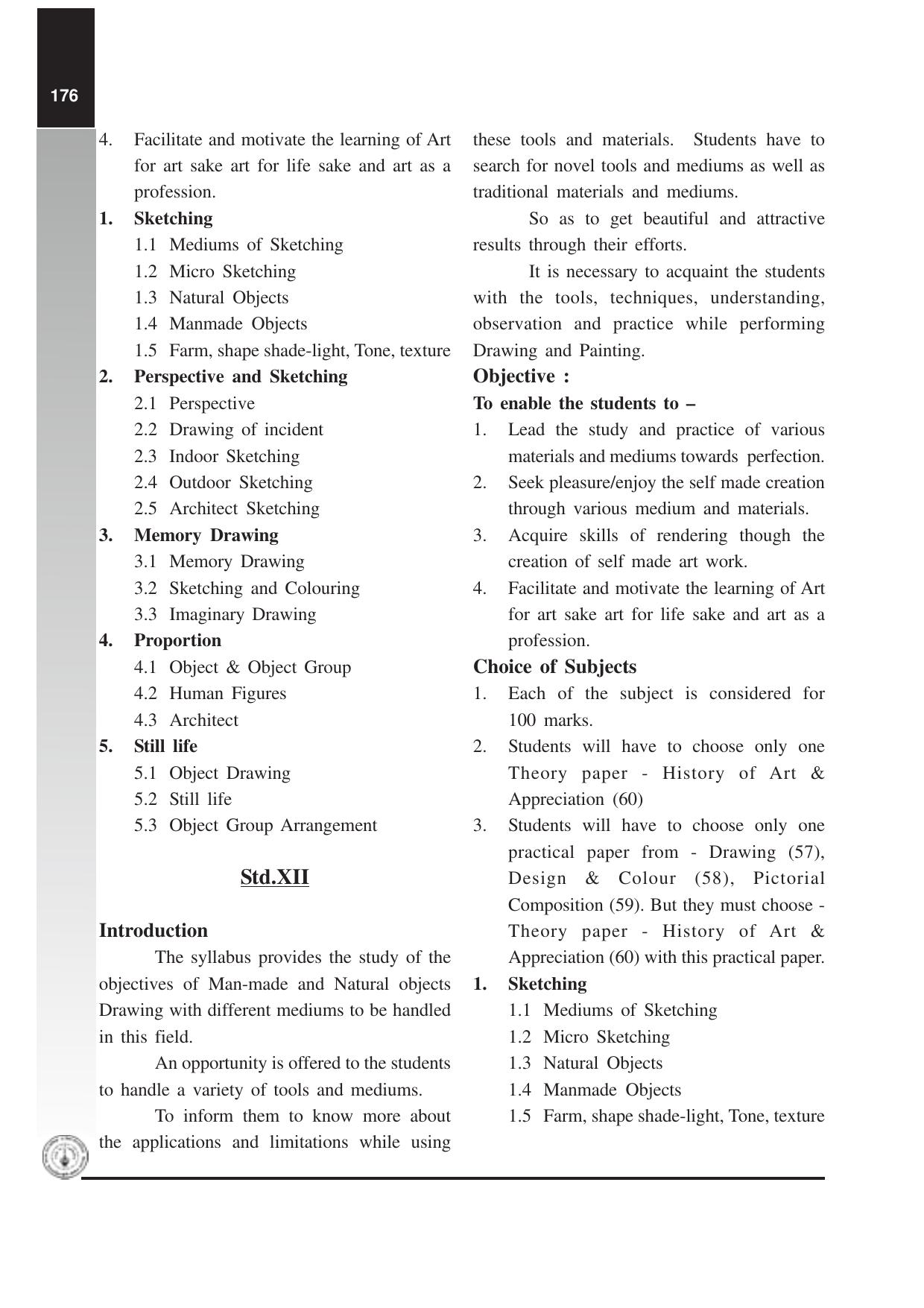 Maharashtra HSC Drawing Syllabus - IndCareer Docs