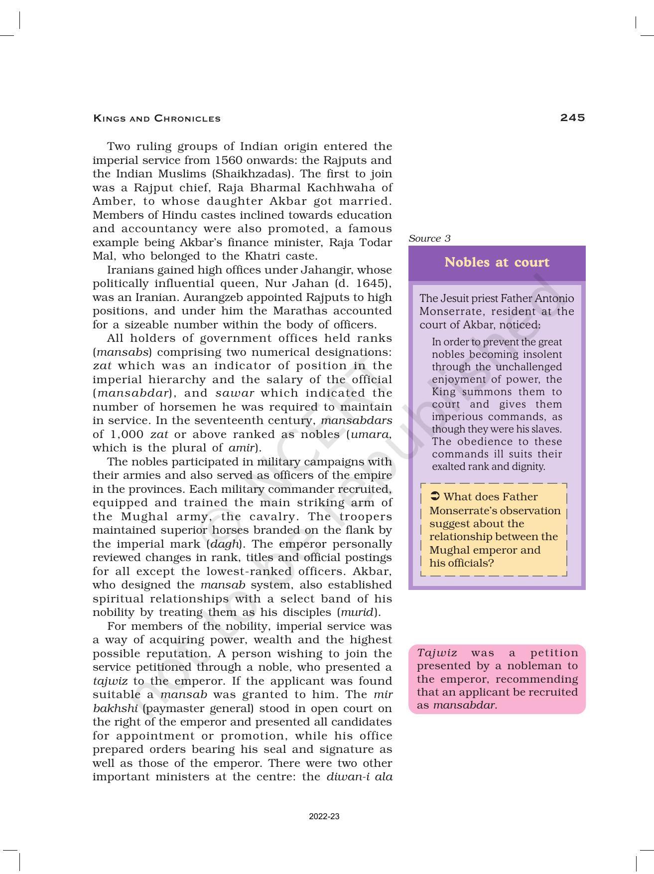 NCERT Book for Class 12 History Chapter 9 Kings and Chronicles
