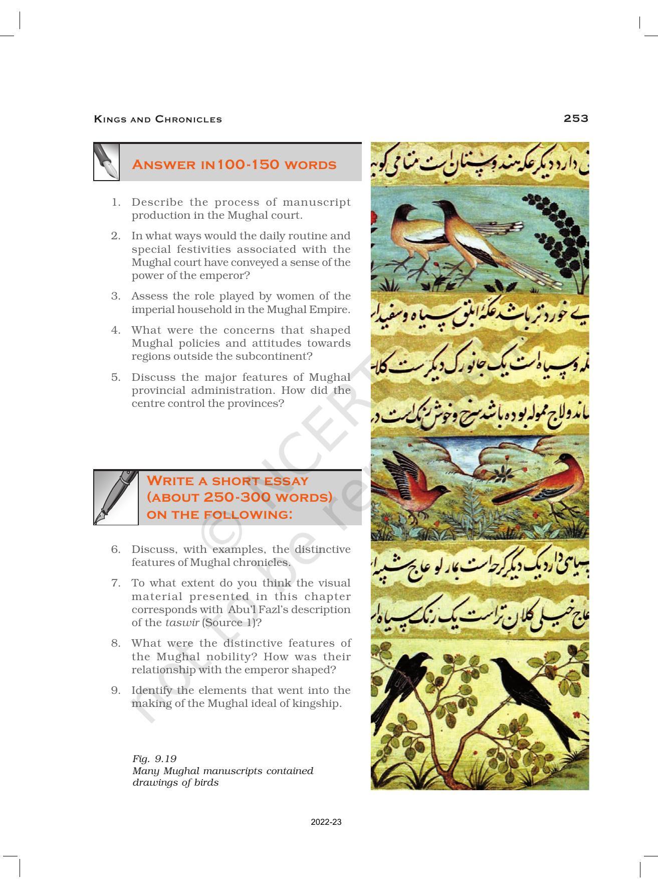 NCERT Book for Class 12 History Chapter 9 Kings and Chronicles